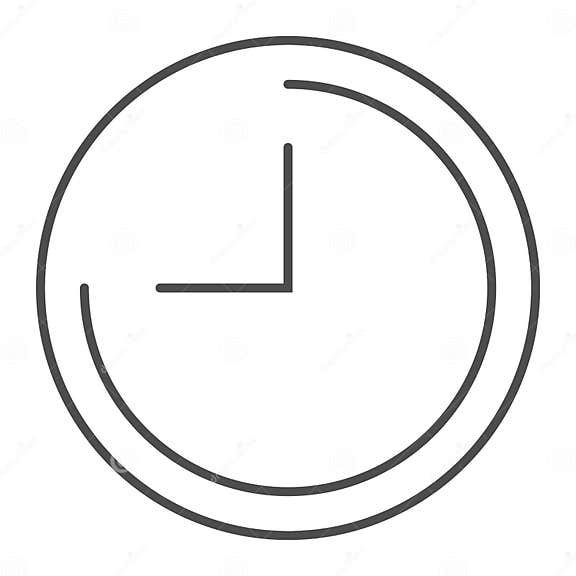 Clock Thin Line Icon. Time Vector Illustration Isolated on White Stock ...