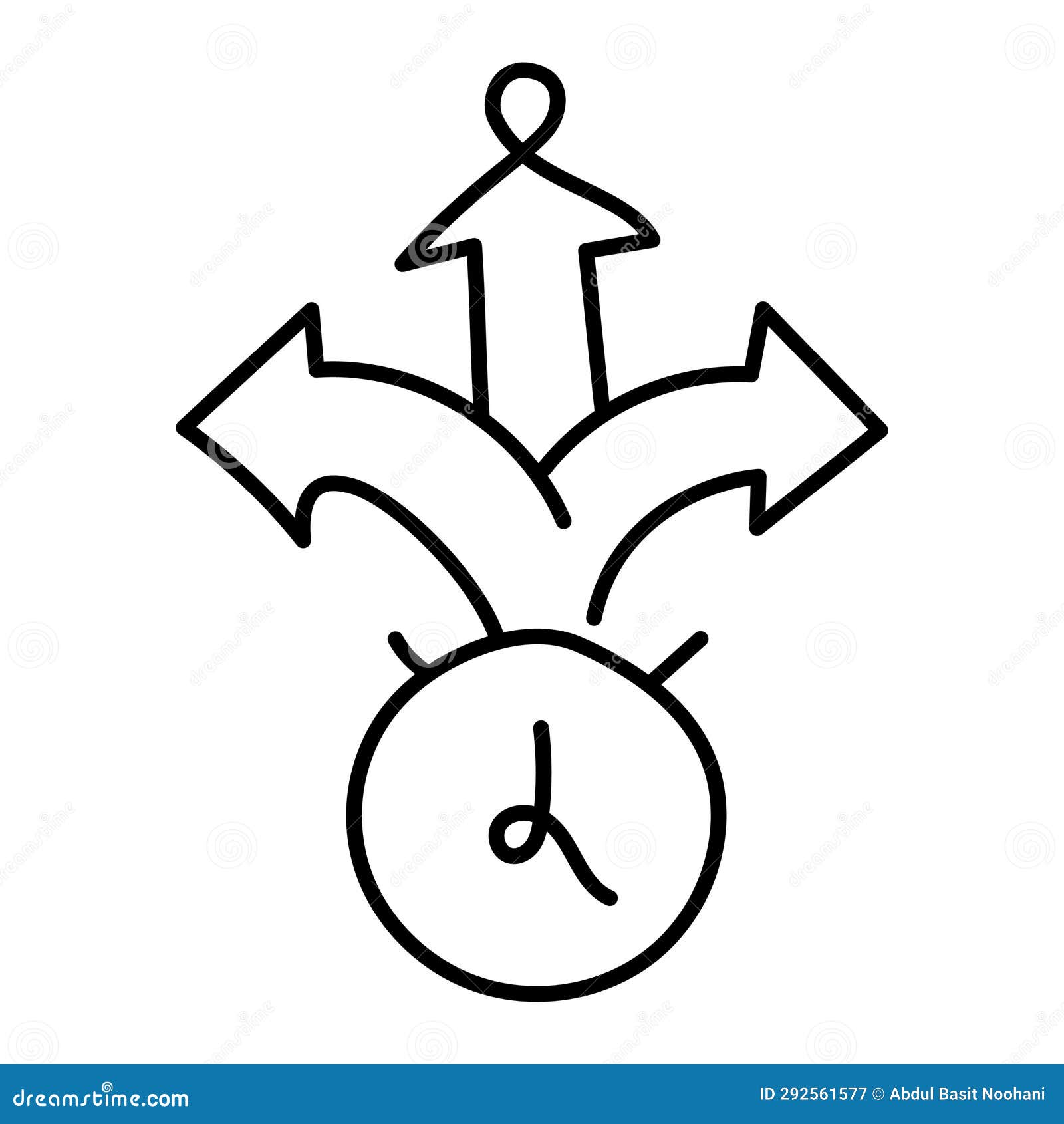 The Clock with Three Arrows Going Up Left and Right Represents the ...