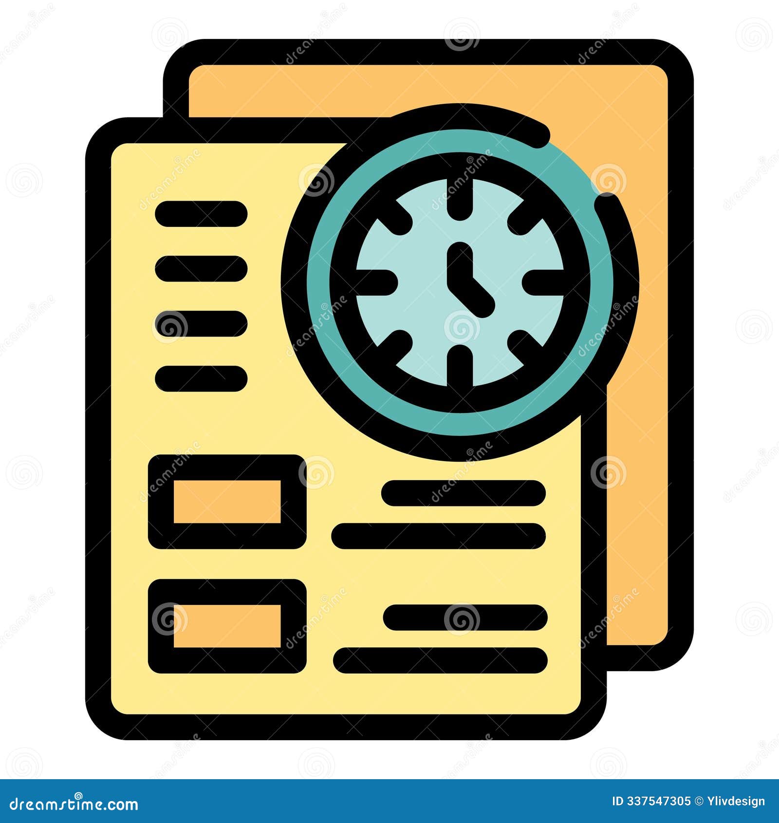 Clock Ticking on Documents Showing Time Management Concept Stock ...