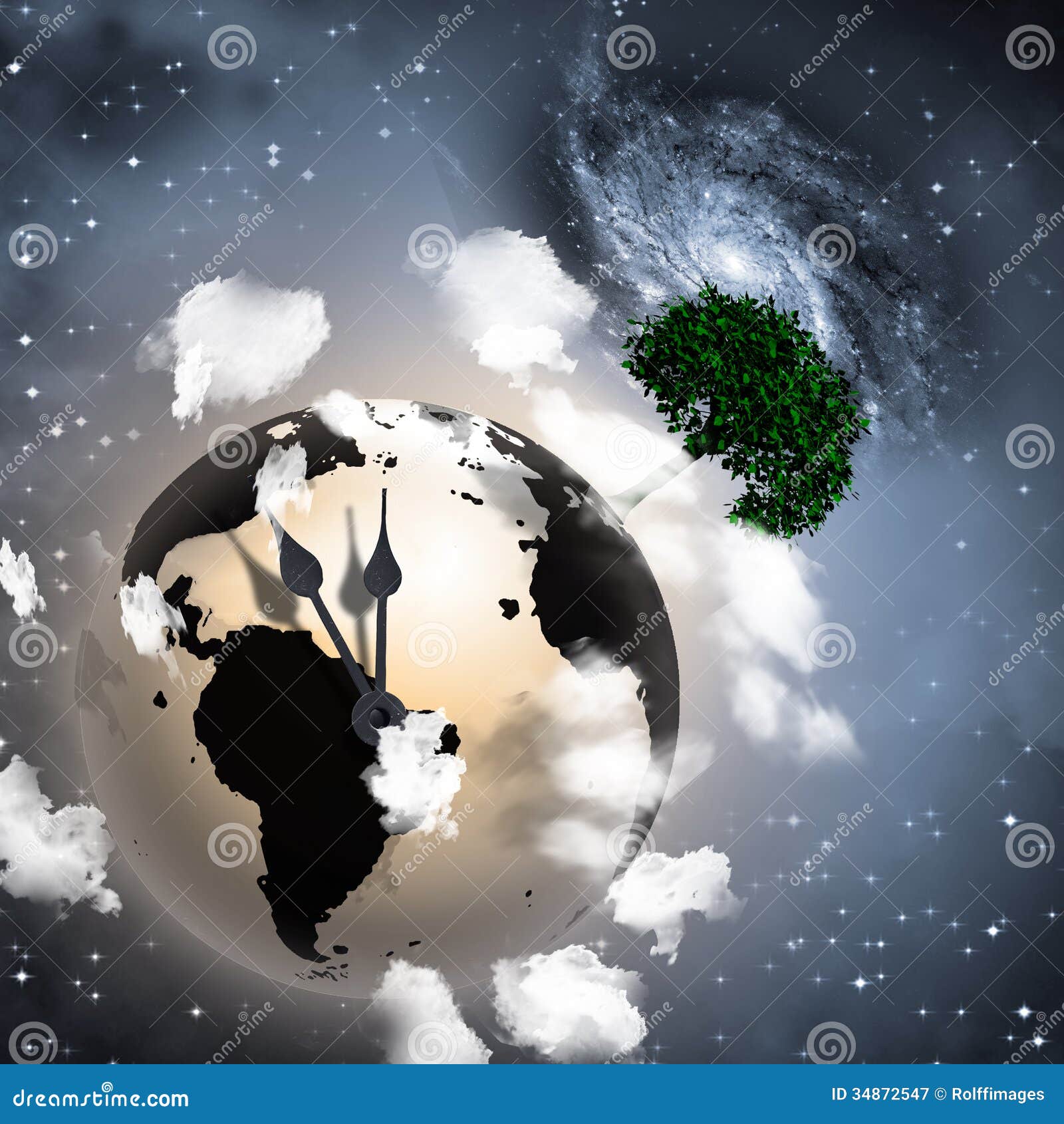 Clock Ticking Earth stock illustration. Illustration of agriculture ...