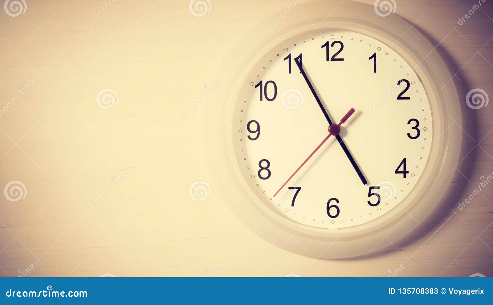Clock Ticking Showing Five Hours Stock Image - Image of deadline, time ...