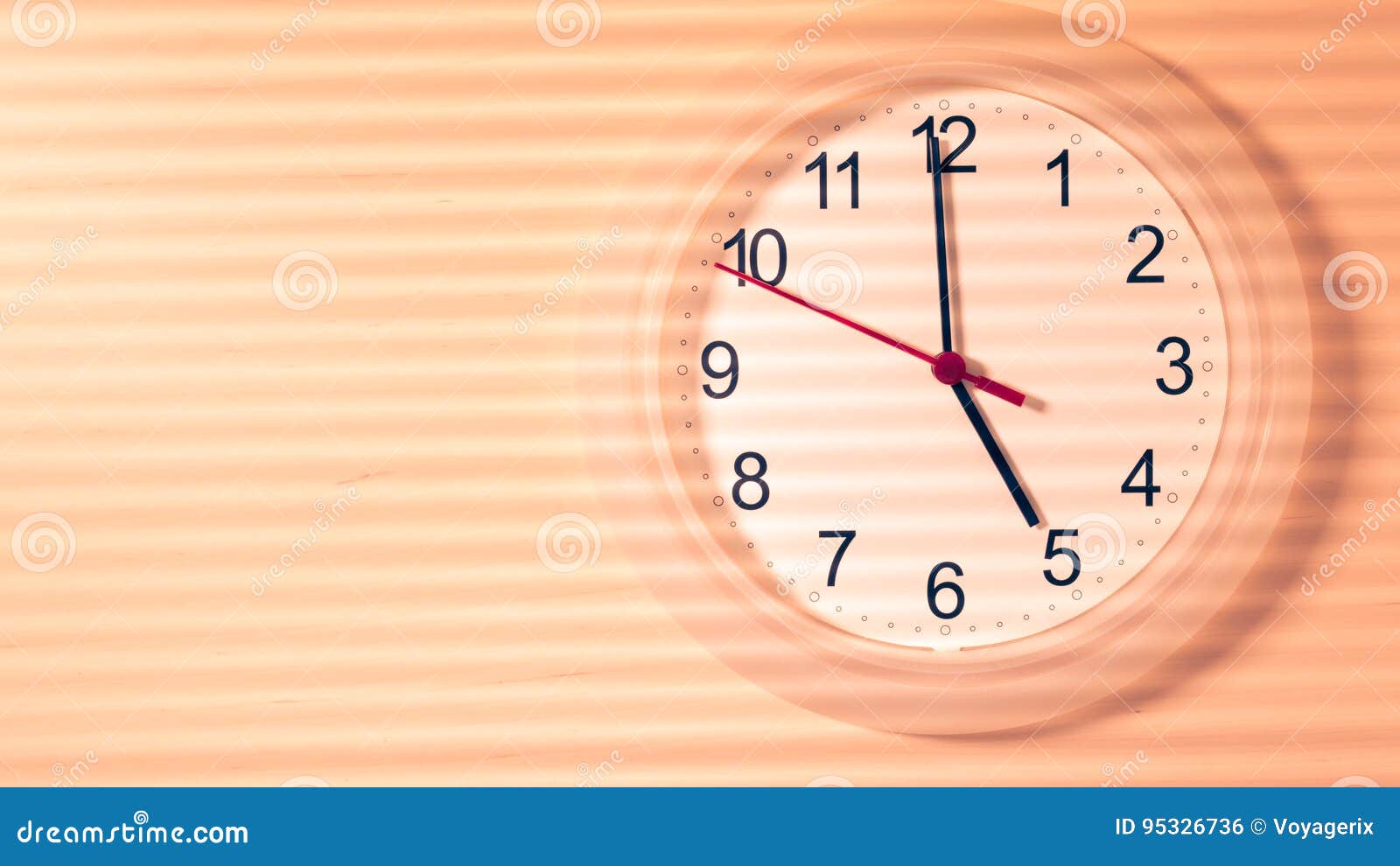Clock Ticking Showing Five Hours Stock Photo - Image of clockface, time ...