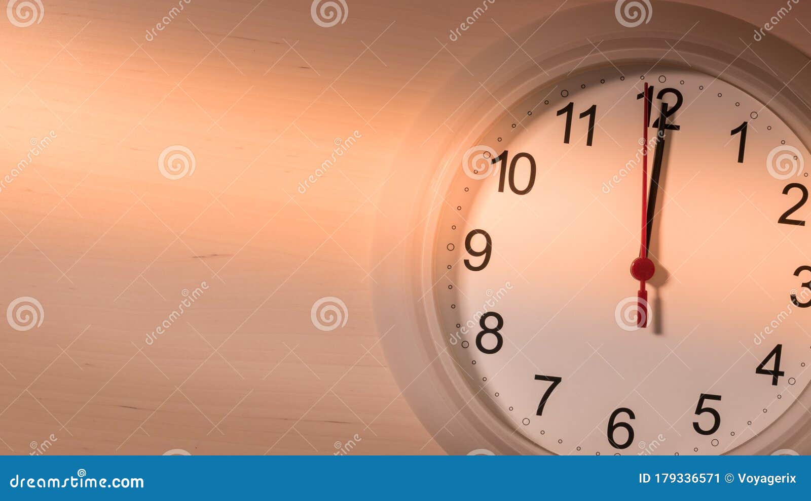 Clock Ticking Showing Twelve Hours Stock Image - Image of timer, watch ...