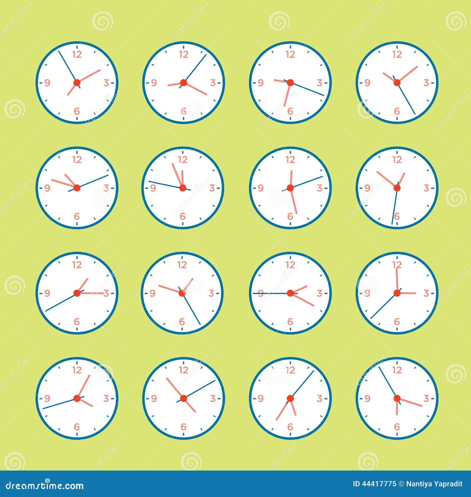 Clock and time analog stock vector. Illustration of dial - 44417775