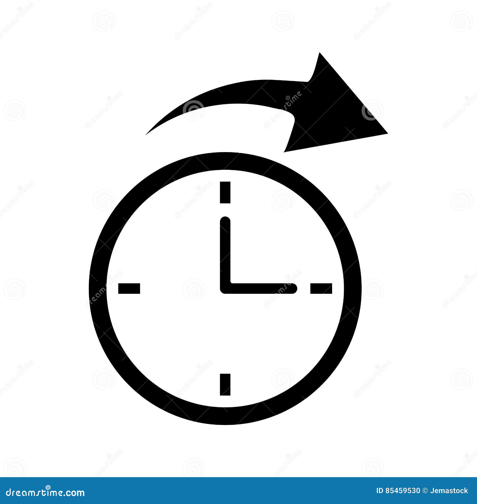 Clock Time Arrow Around Pictogram Stock Vector - Illustration of ...