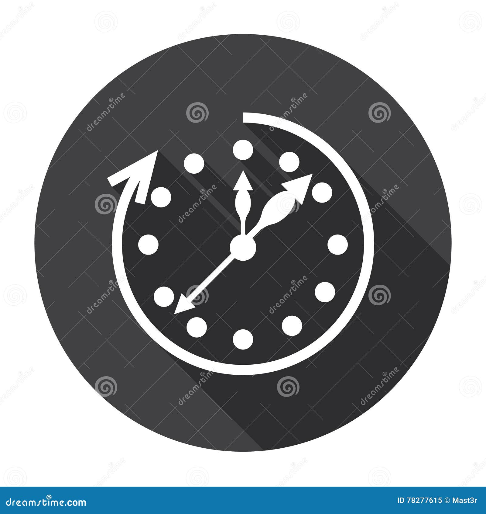 Clock Time Black Web Icon stock vector. Illustration of flat - 78277615