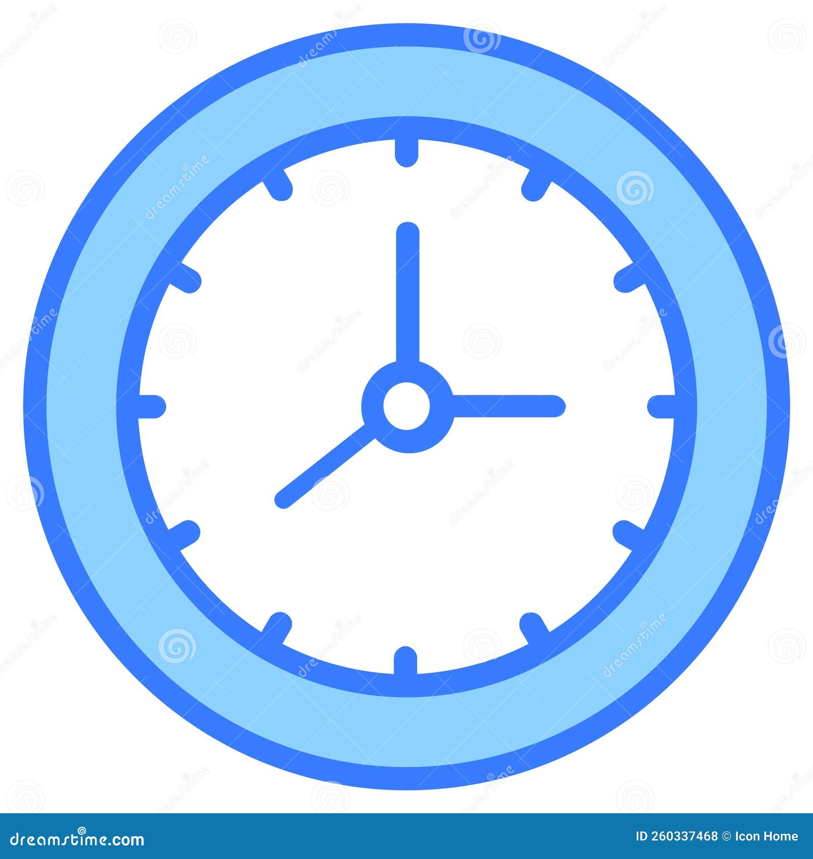 Clock, Time Blue Outline Simple Icon Stock Vector - Illustration of ...