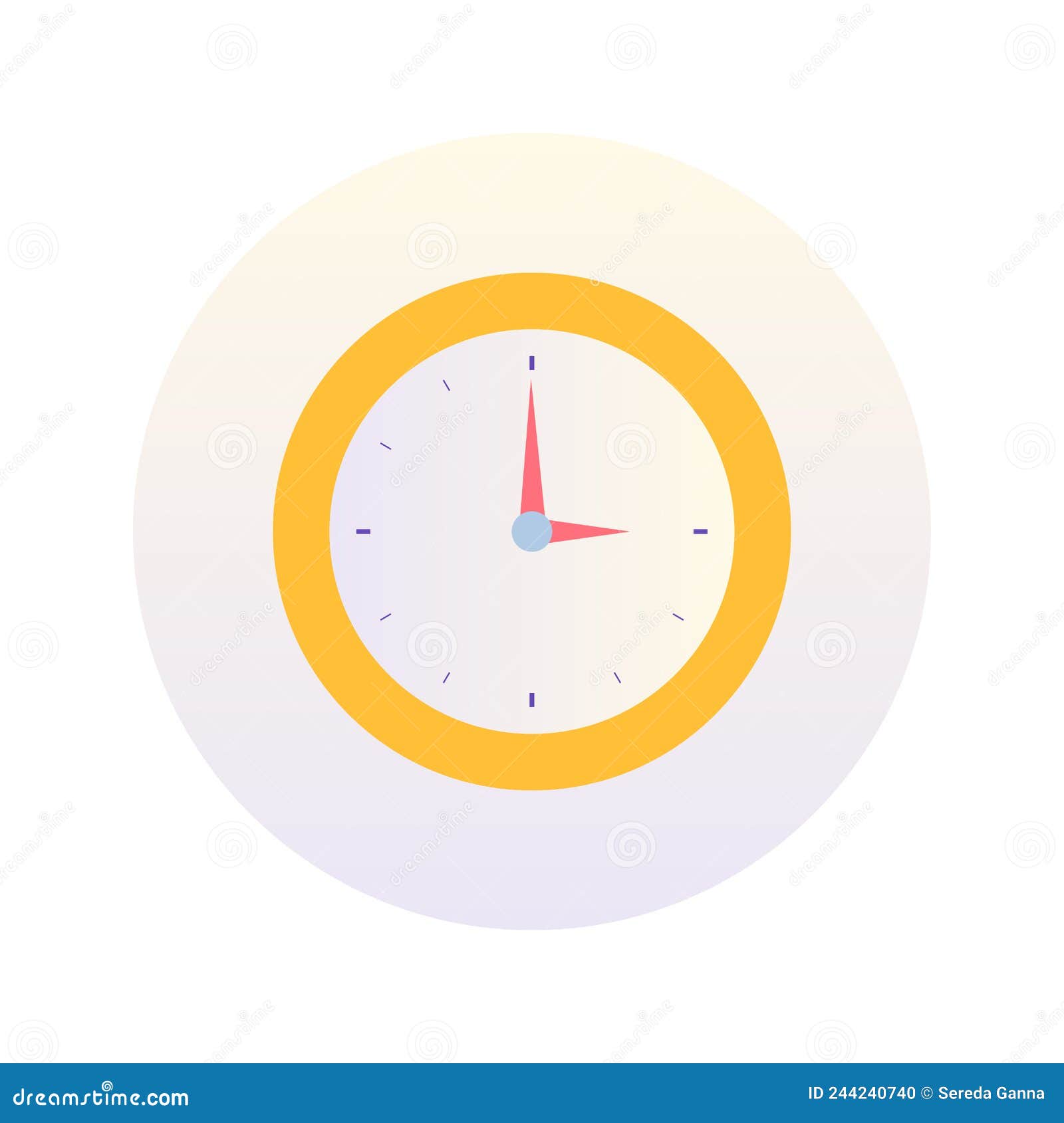 Clock Time Circle Icon stock vector. Illustration of countdown - 244240740