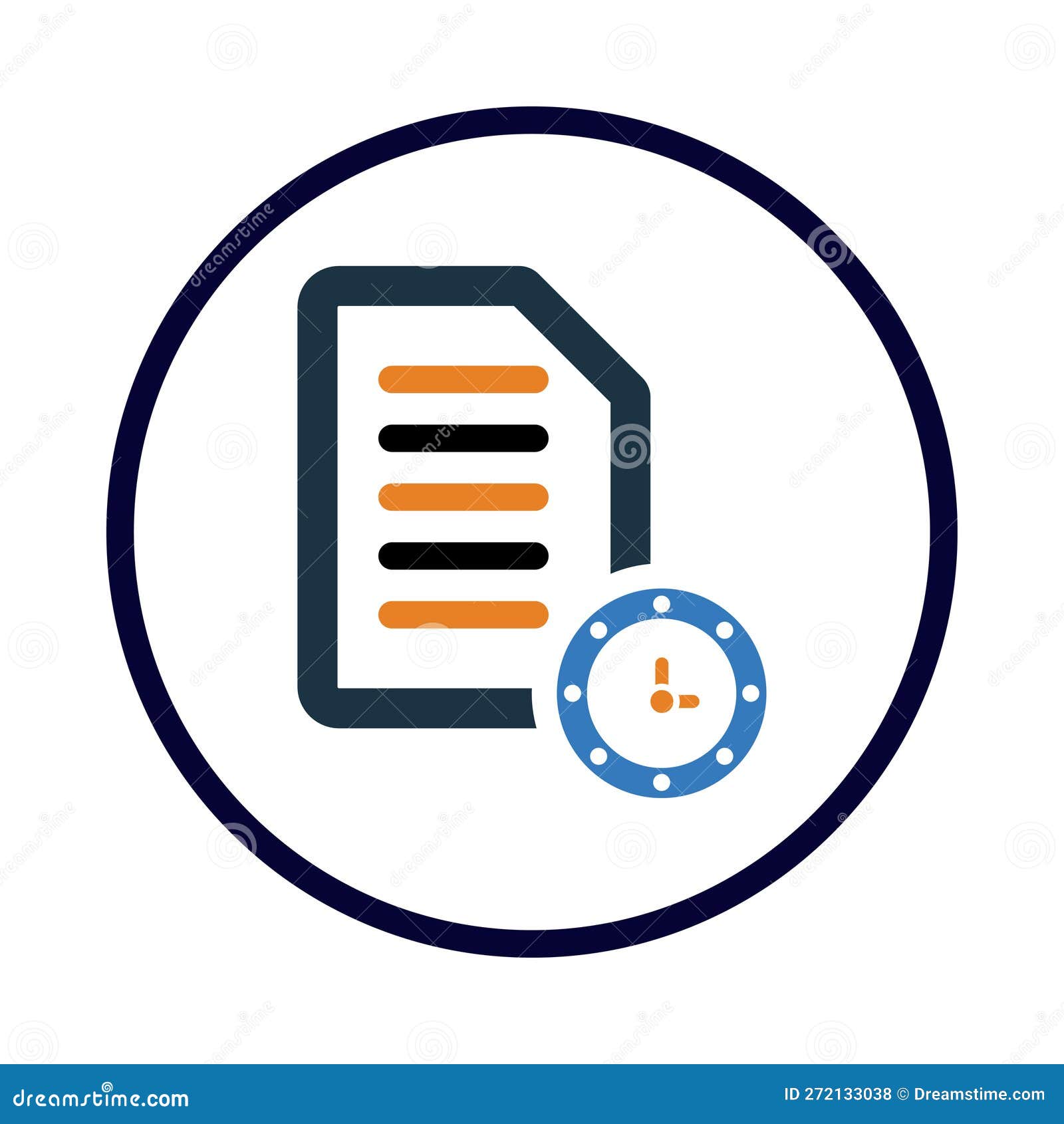 Clock, Time , File, Report, Report on Time Icon Stock Vector ...