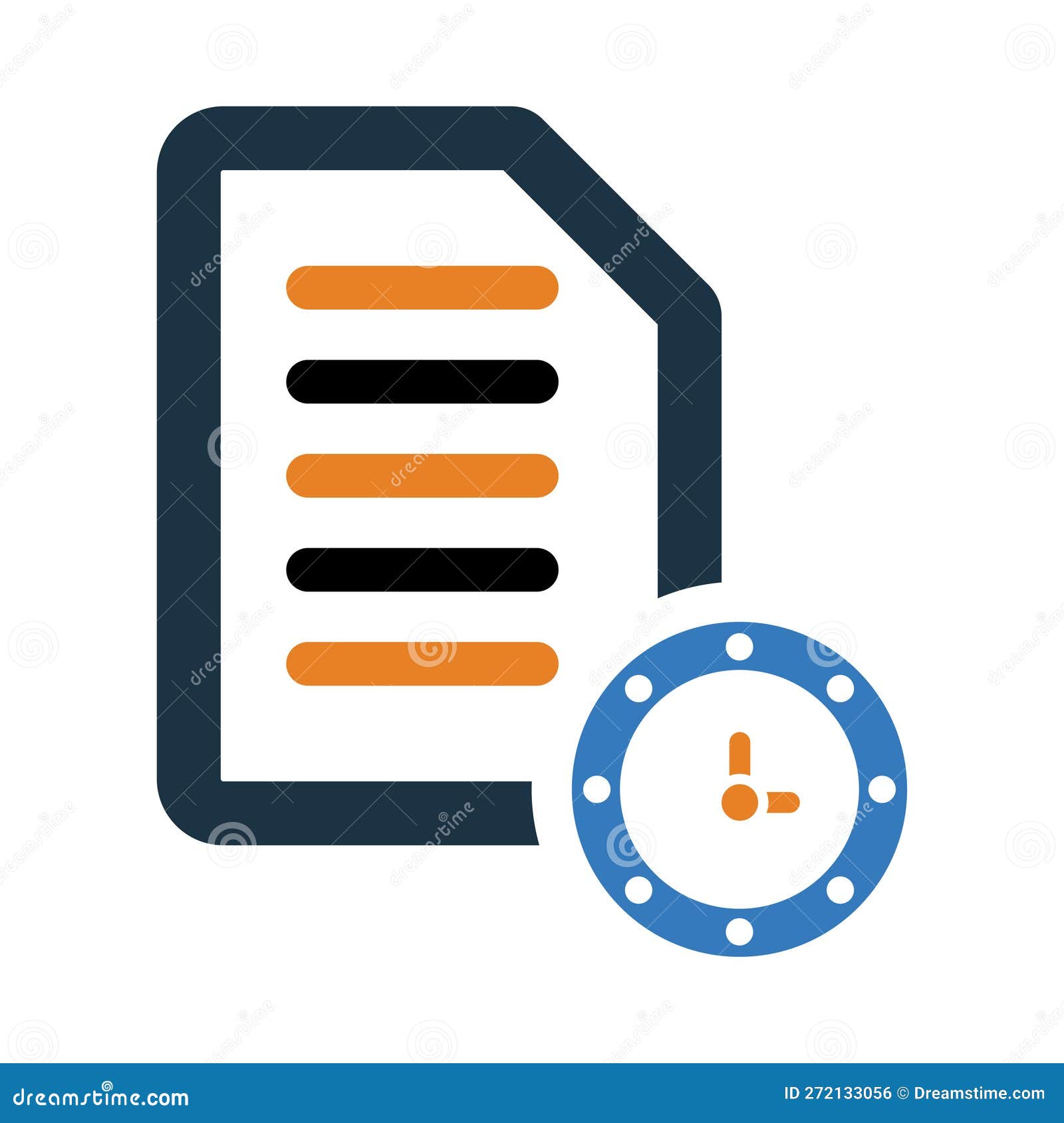Clock, Time , File, Report, Report on Time Icon Stock Vector ...