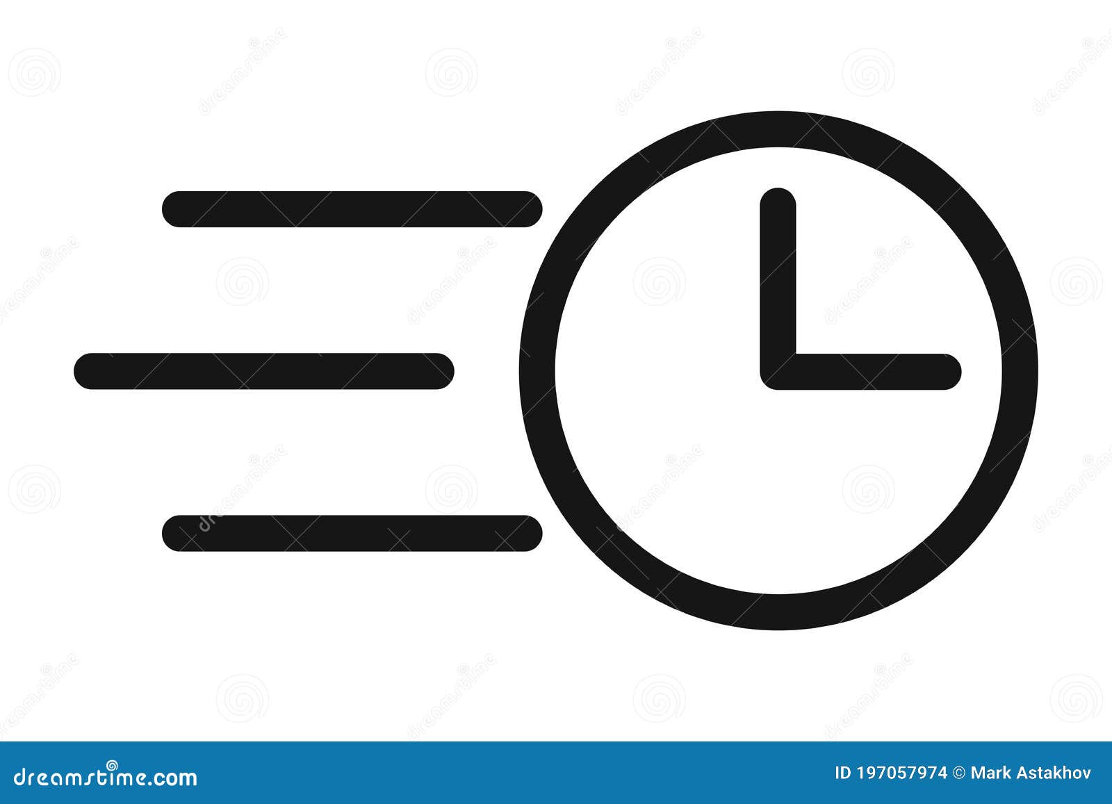 Clock Time Flight Icon. Vector Isolated Time Flying Symbol Stock Vector ...
