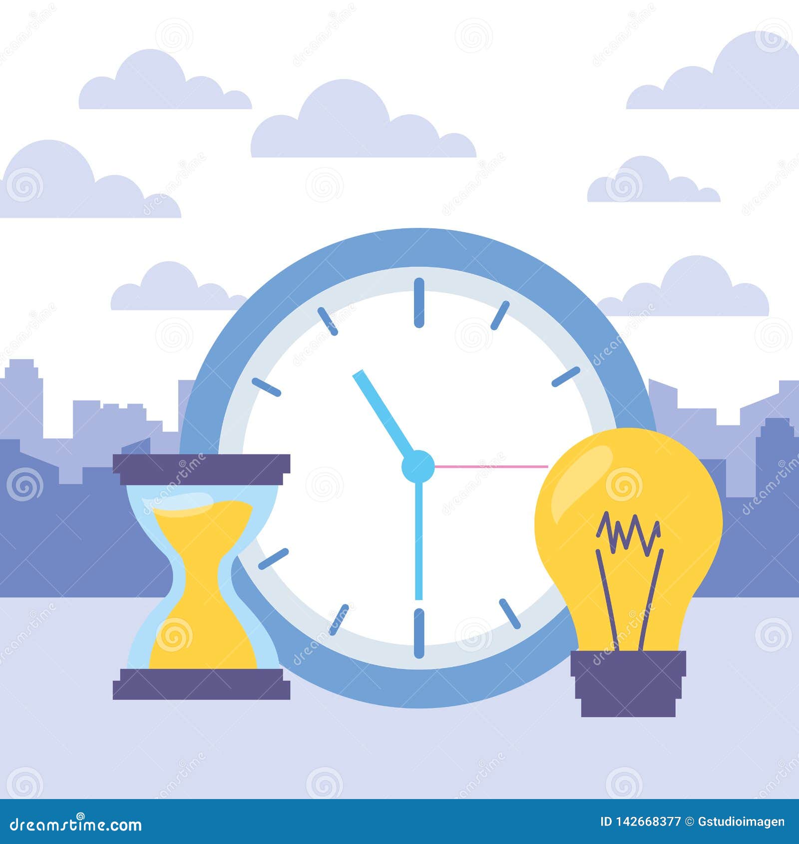 Clock time hourglass bulb stock vector. Illustration of second - 142668377