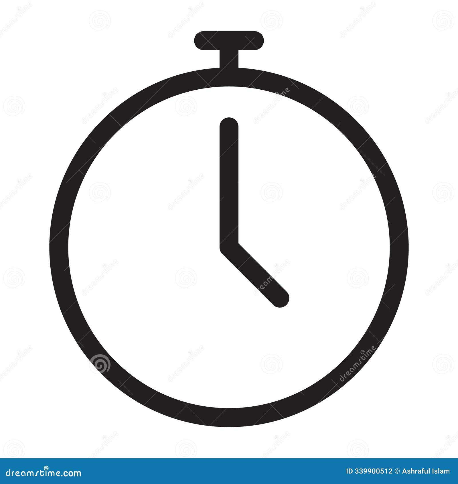 Clock and Time Icon, Analog Dial Clock, Student Time Stock Illustration ...