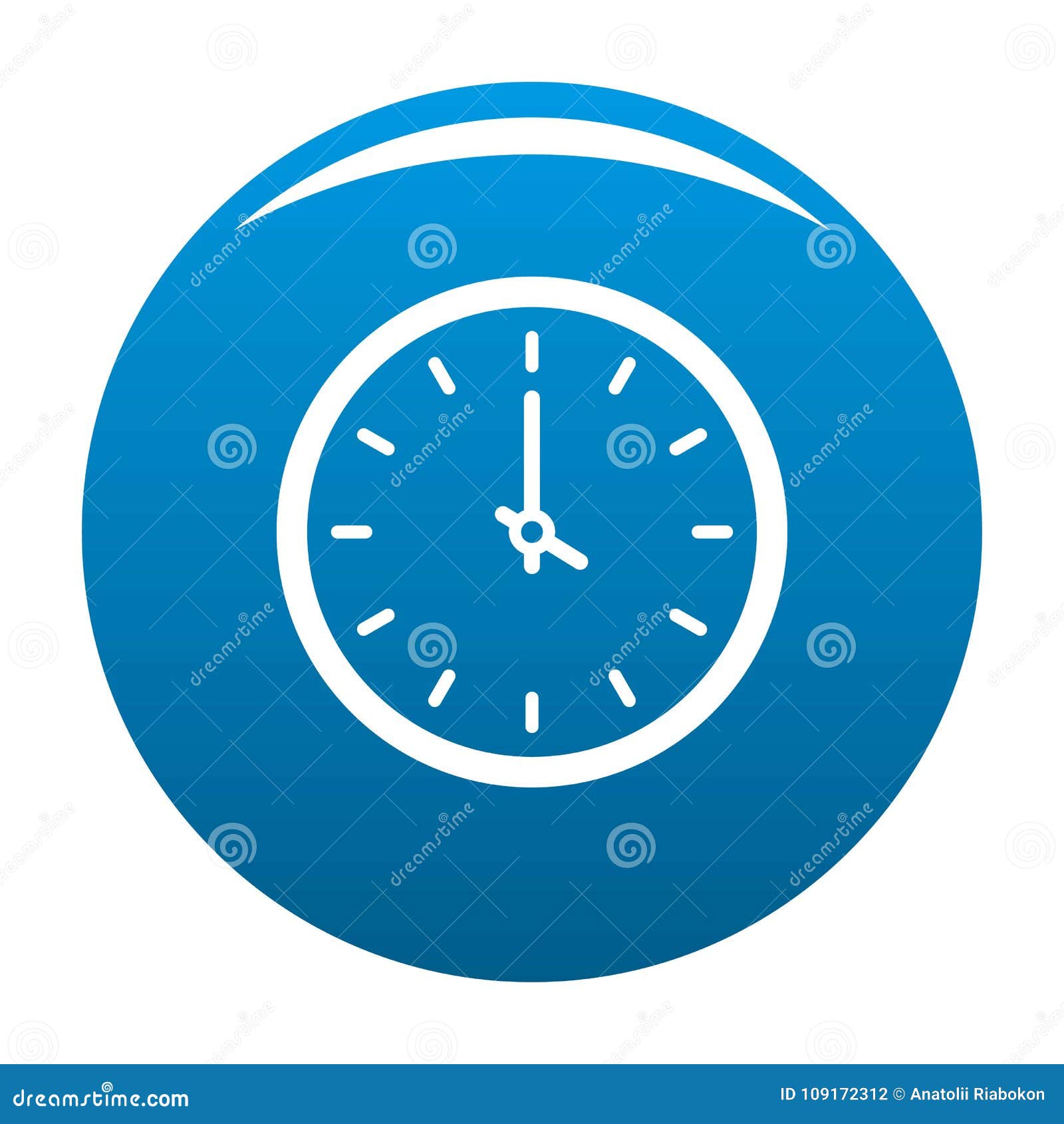 Clock Time Icon Blue Vector Stock Vector - Illustration of background ...