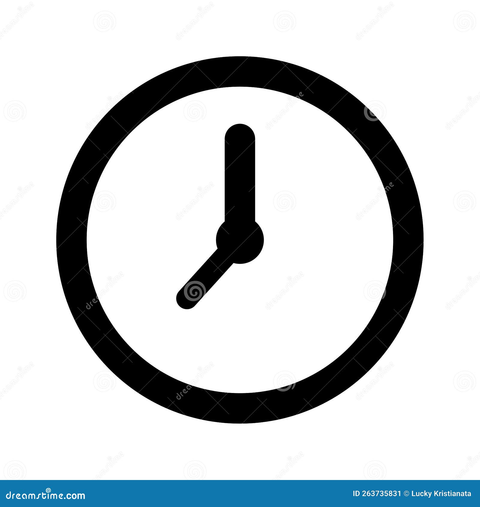 Clock or Time Icon in Circle Shape Stock Illustration - Illustration of ...