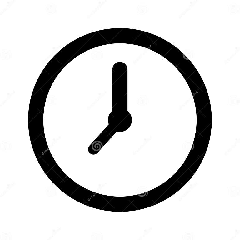 Clock or Time Icon in Circle Shape Stock Illustration - Illustration of ...