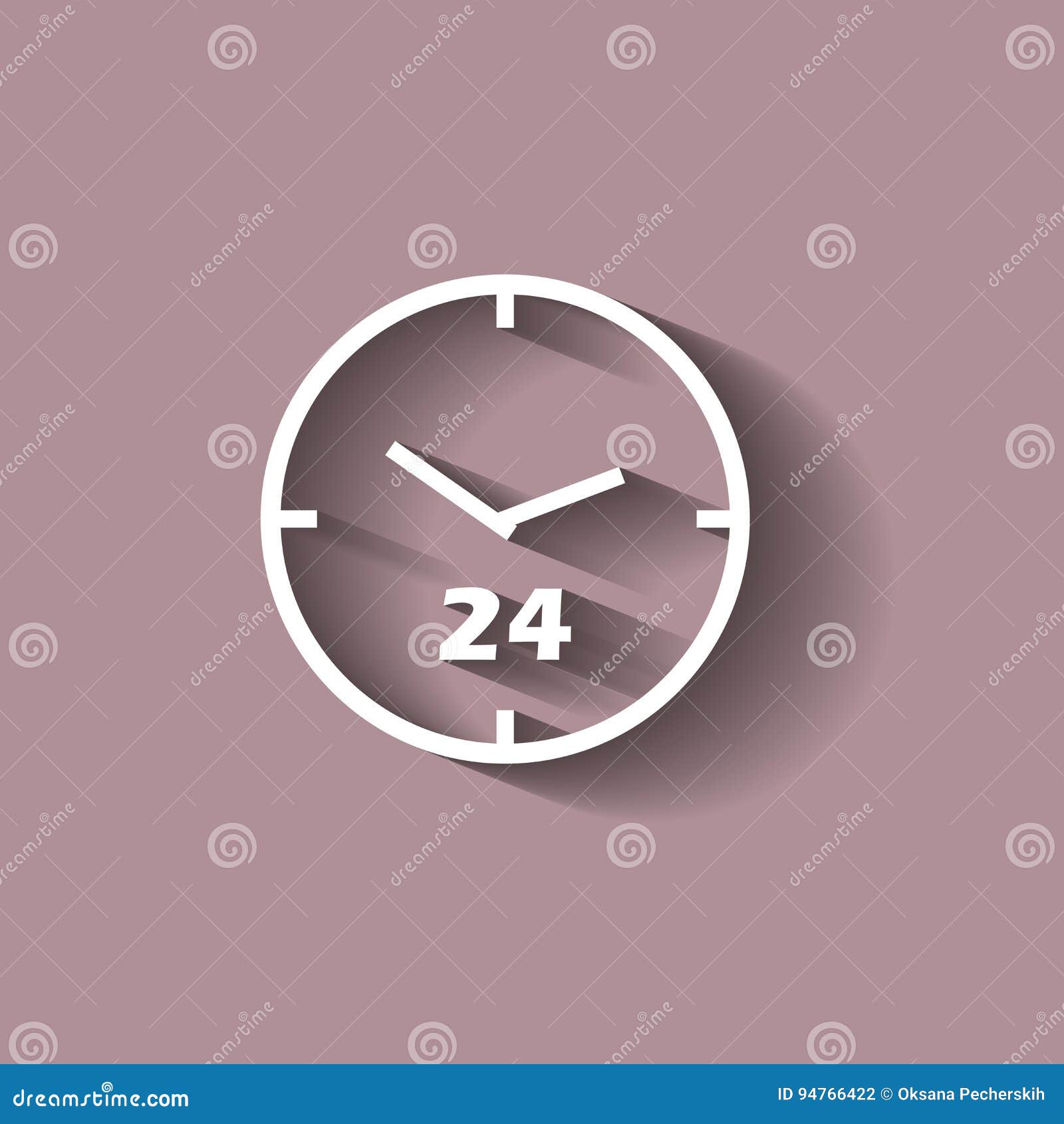 Clock, Time, Icon, Minute, 24. Vector Icon Stock Vector - Illustration ...