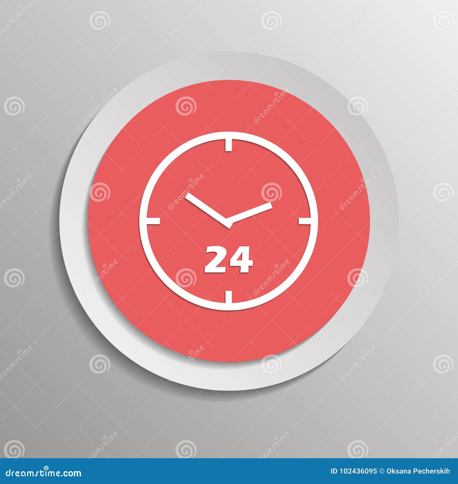 Clock, Time, Icon, Minute, 24. Vector Icon Stock Vector - Illustration ...