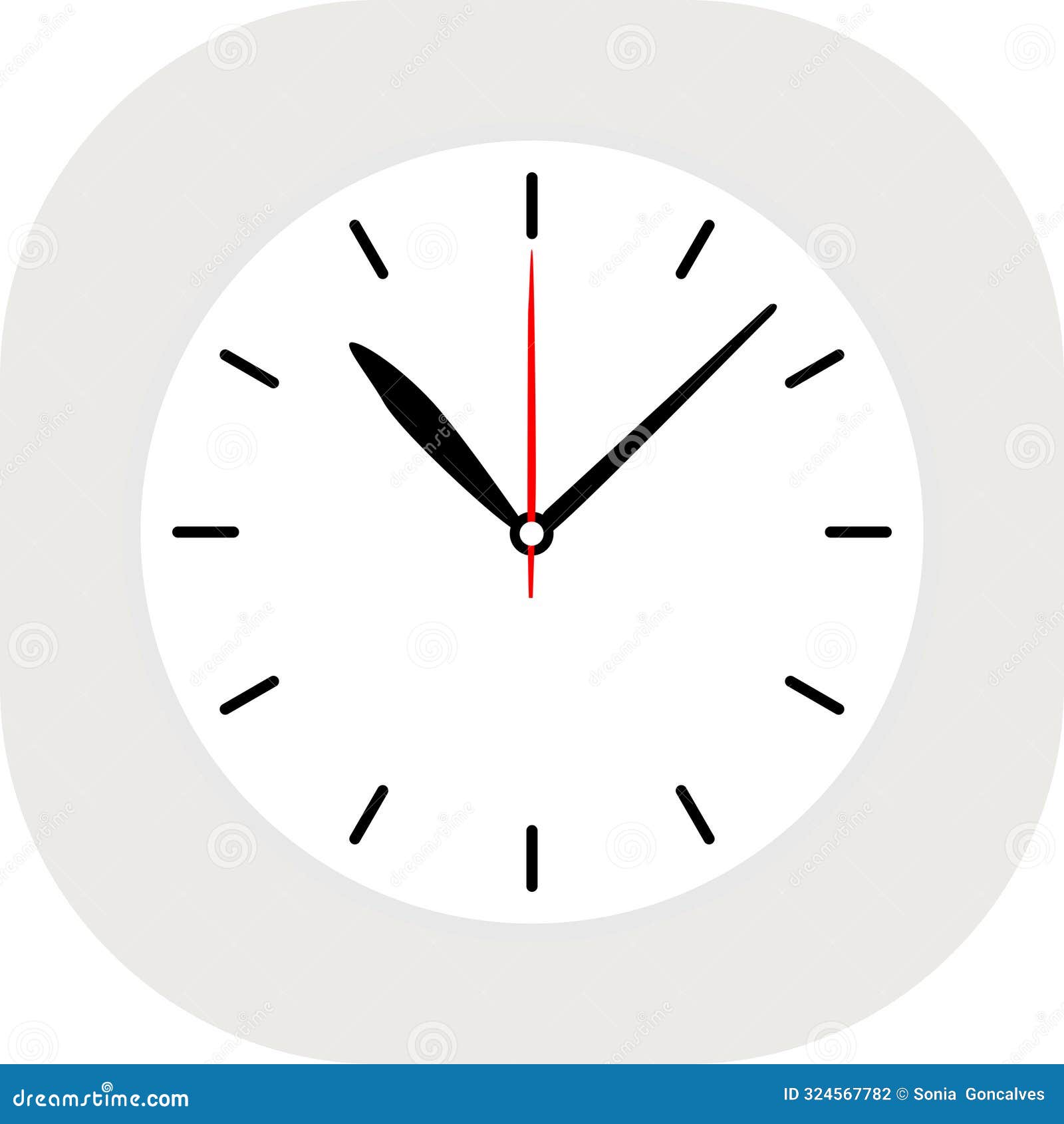 Clock Time Icon Simple Style Stock Vector - Illustration of alert, clip ...