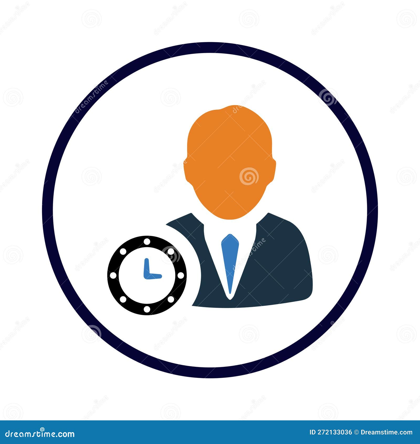 Clock, Time , Man, Admin, Man on Time Icon Stock Vector - Illustration ...