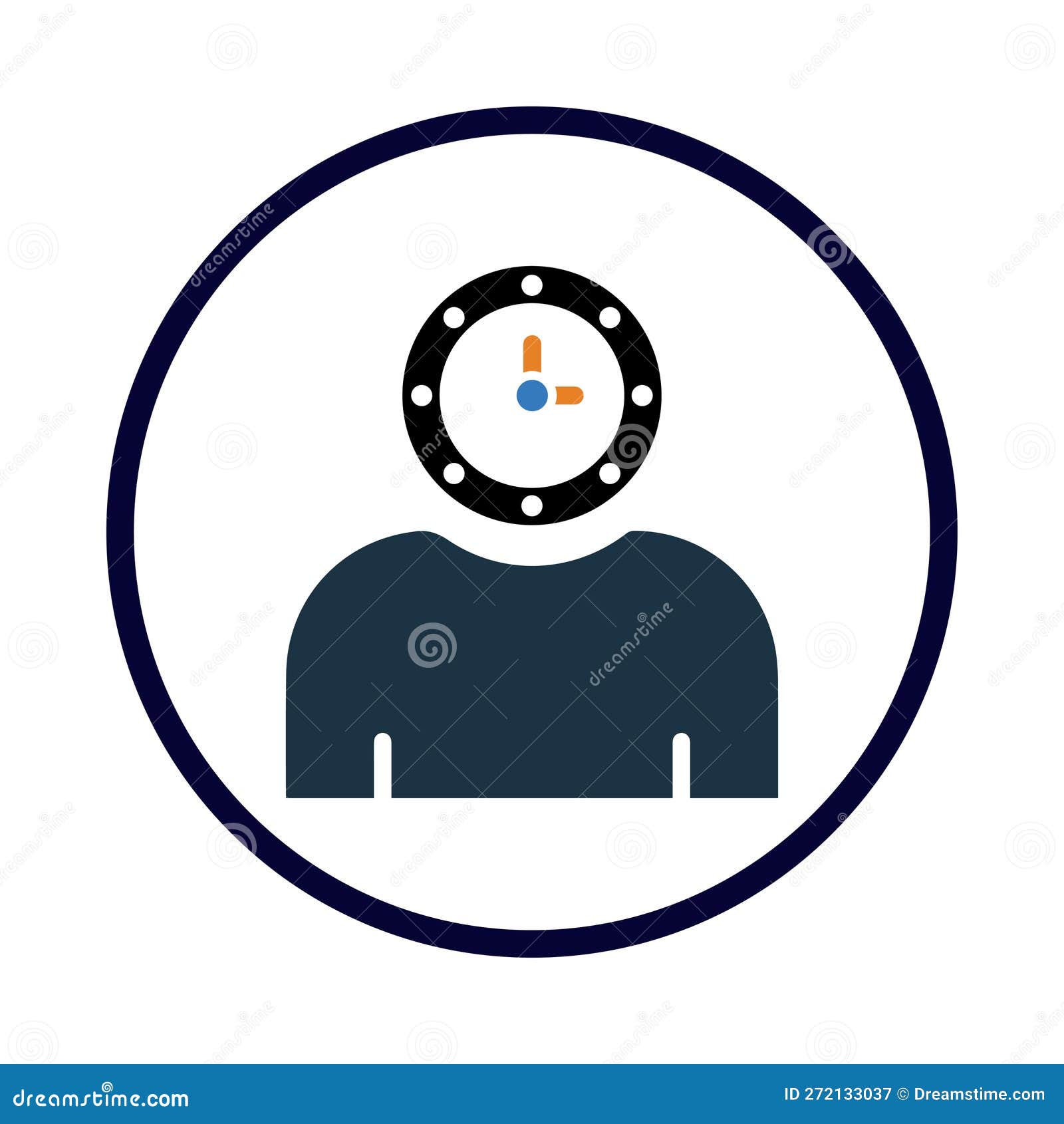 Clock, Time , Man, Admin, Man on Time Icon Stock Vector - Illustration ...