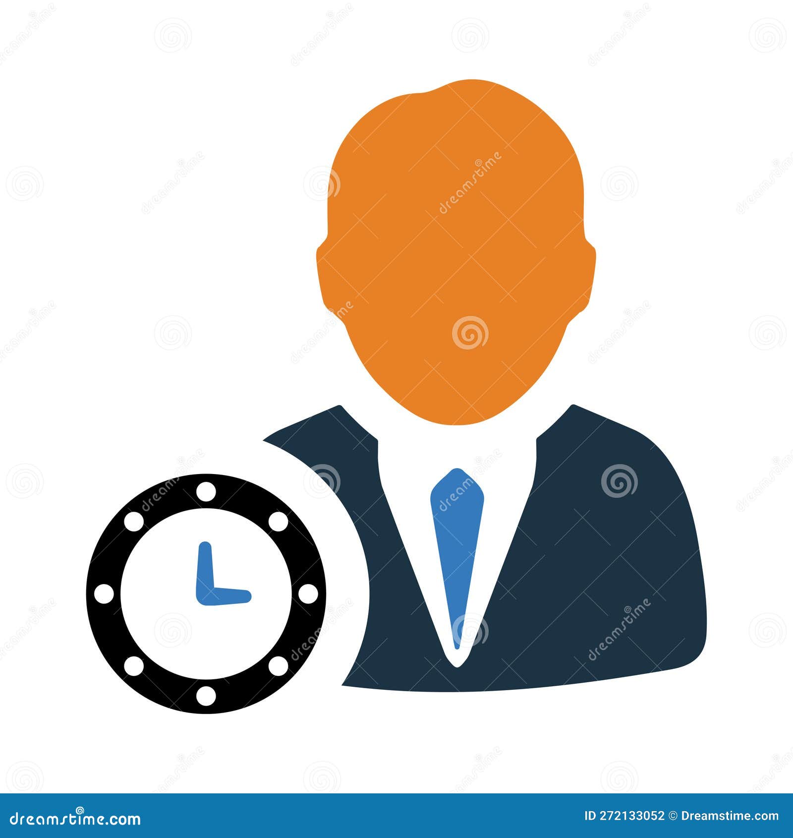 Clock, Time , Man, Admin, Man on Time Icon Stock Vector - Illustration ...