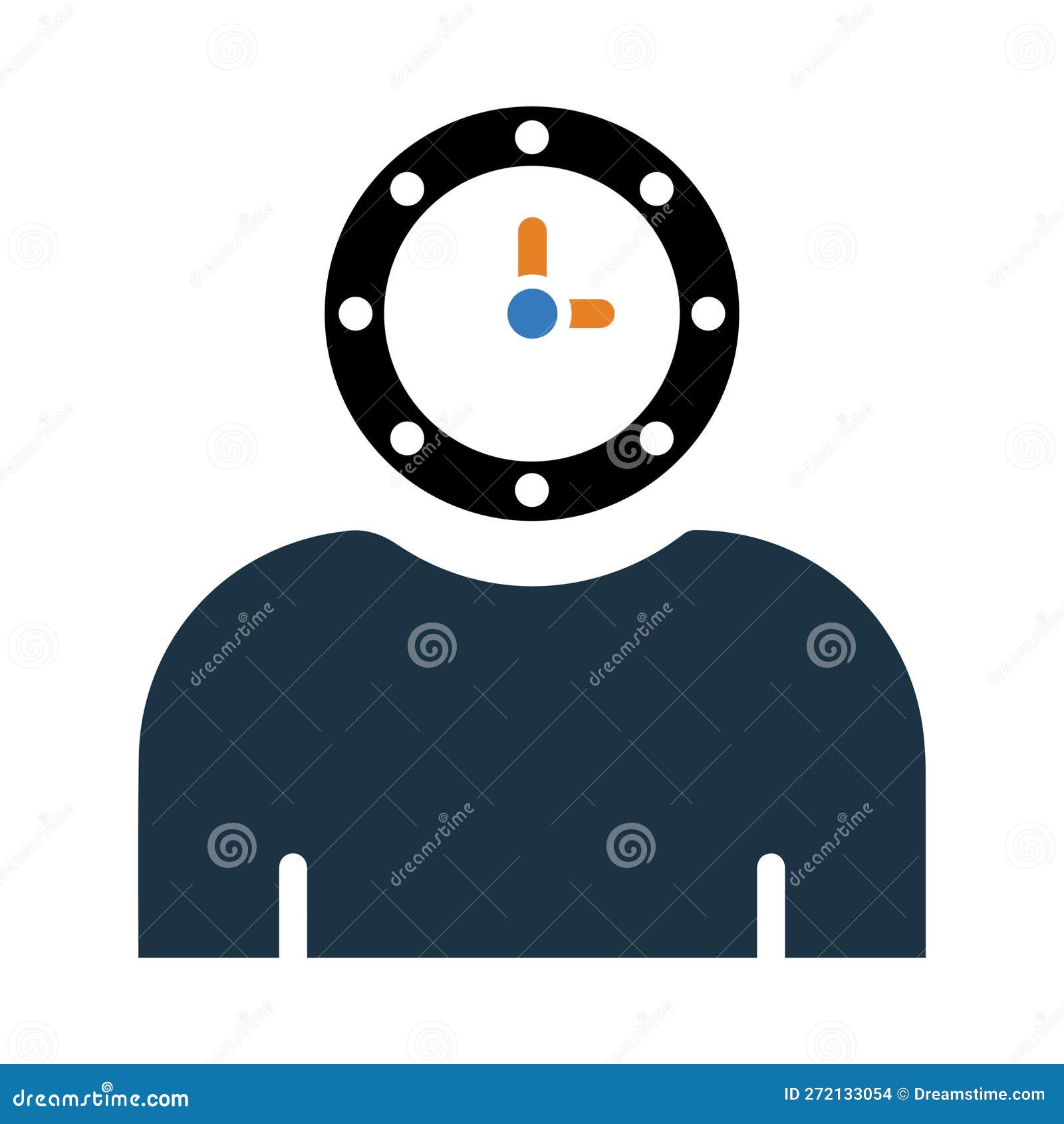Clock, Time , Man, Admin, Man on Time Icon Stock Vector - Illustration ...