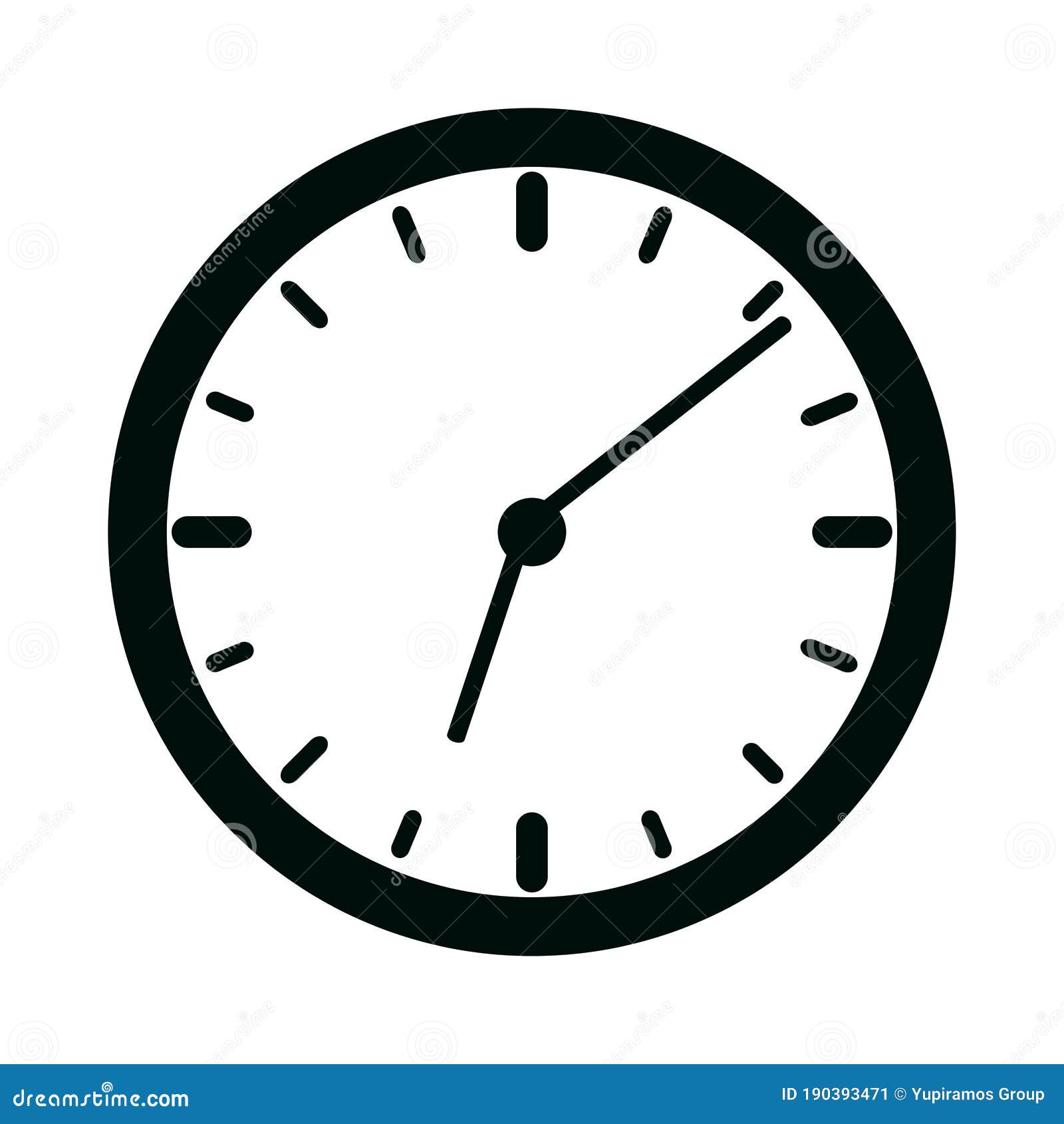 Clock Time Minute Isolated Linear Style Icon Stock Vector ...
