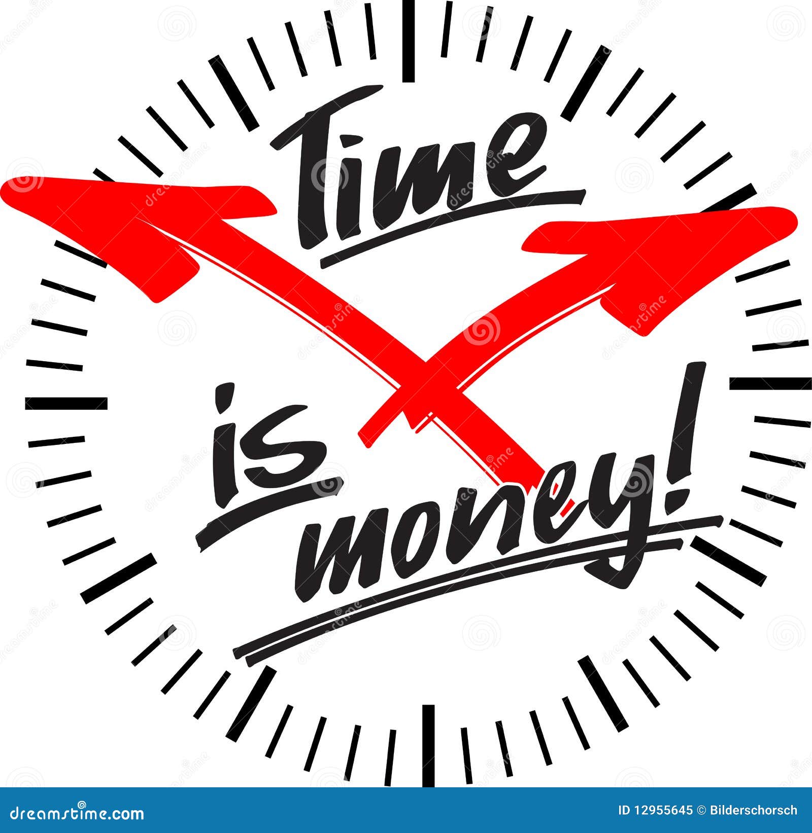 Clock_time_is_money stock illustration. Illustration of accuracy - 12955645