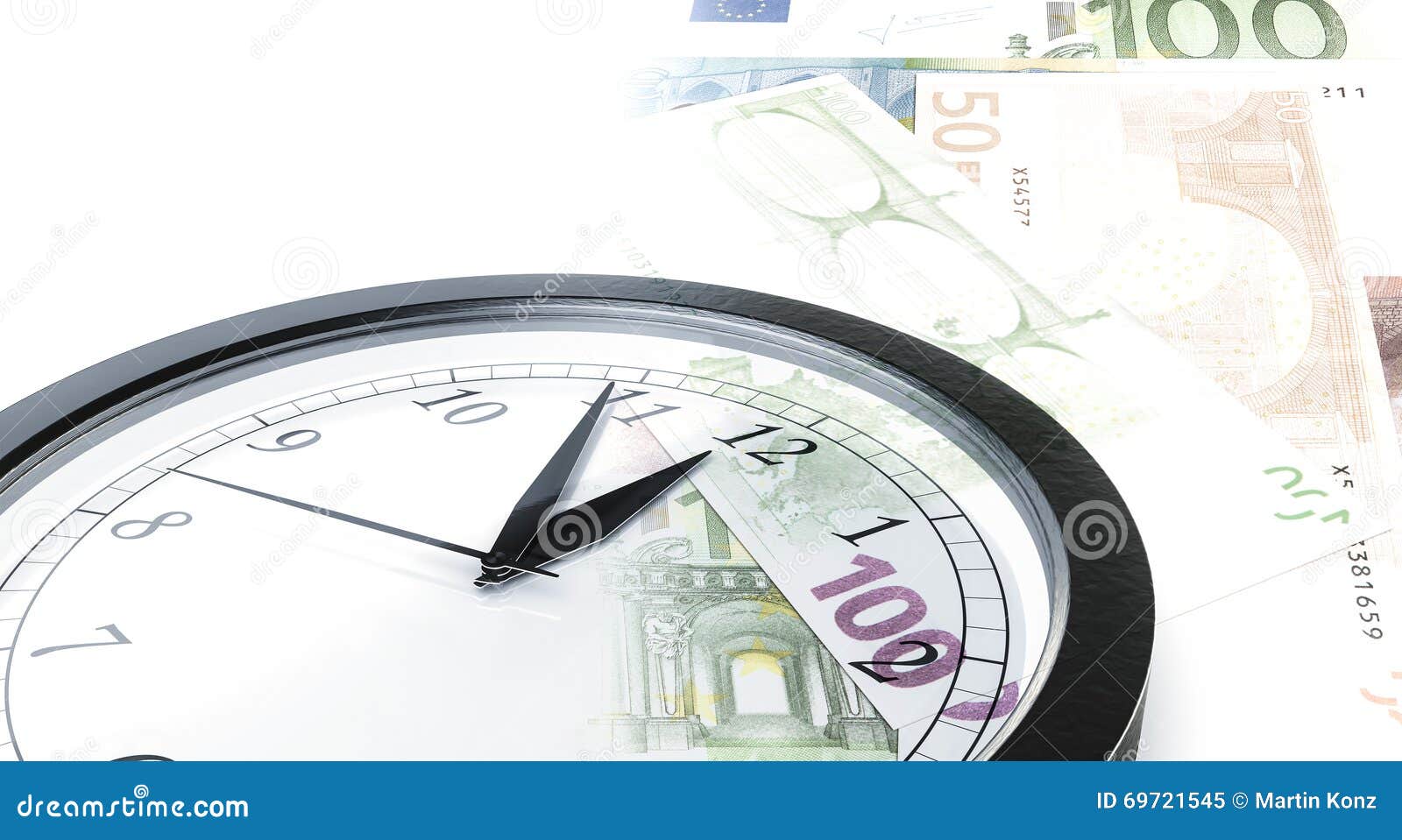 Clock time money stock illustration. Illustration of bank - 69721545