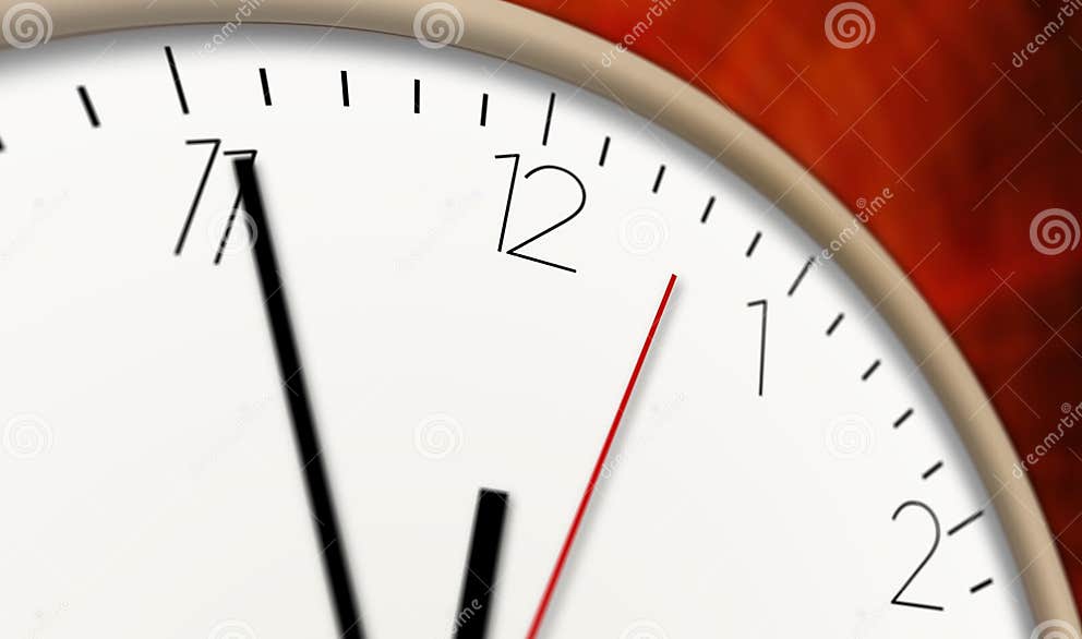 Clock Time Passing Macro View Stock Illustration - Illustration of ...