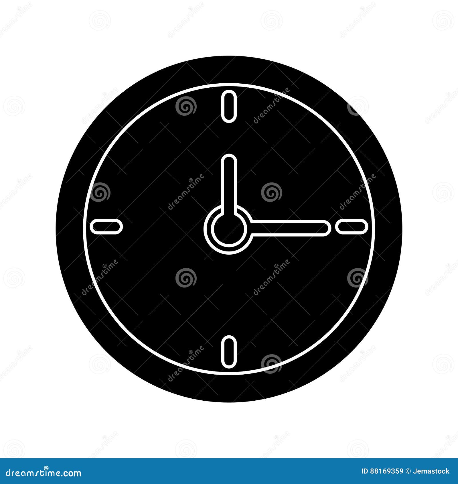 Clock Time School Pictogram Stock Illustration - Illustration of ...