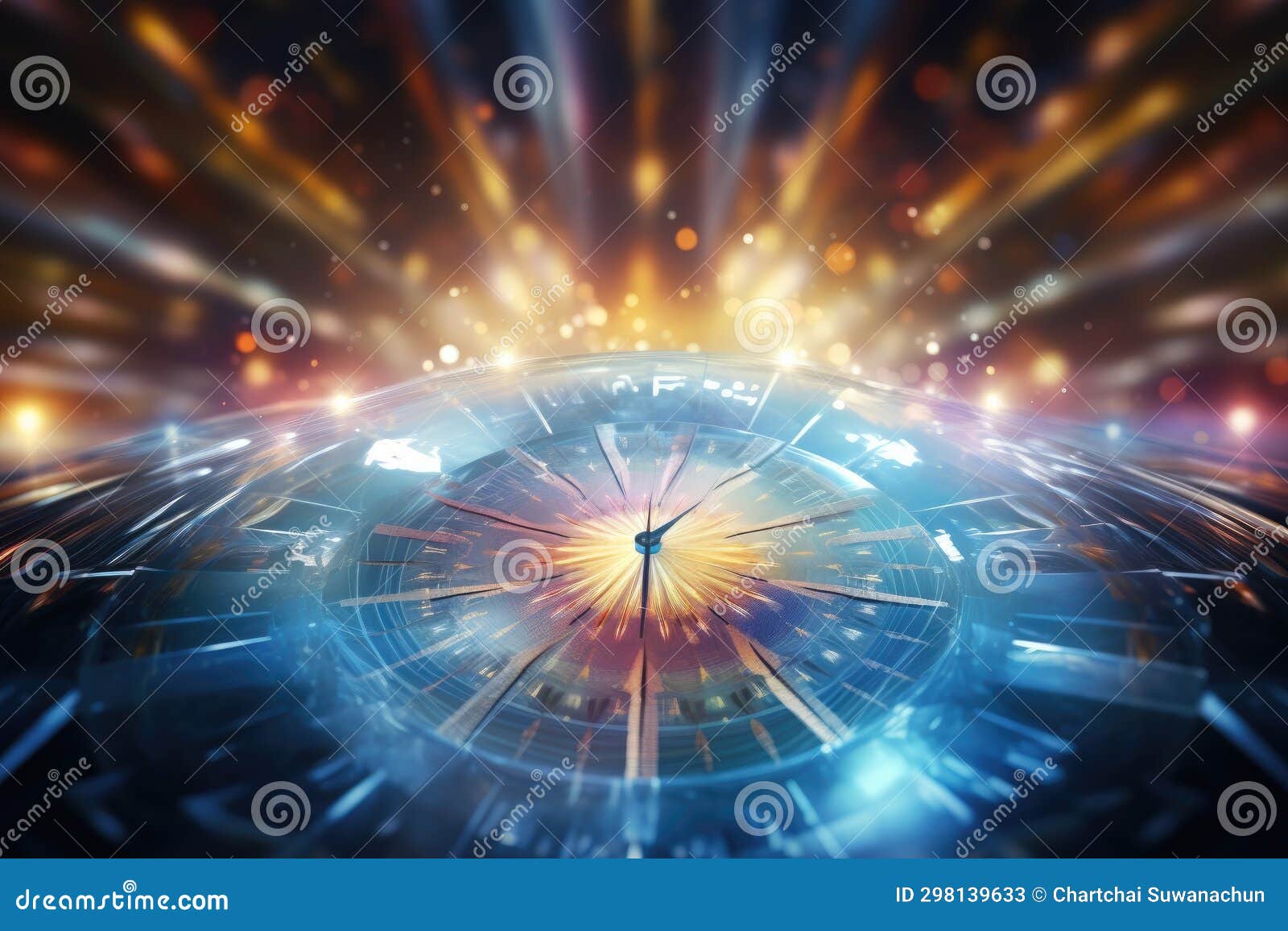 Clock in Time Space. Time Concept, Futuristic Abstract Background.by ...