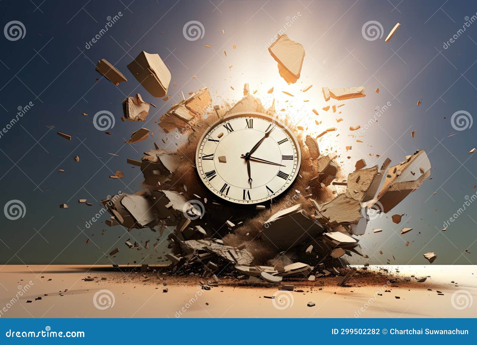 Clock in Time Space. Time Concept, Futuristic Abstract Background.by ...
