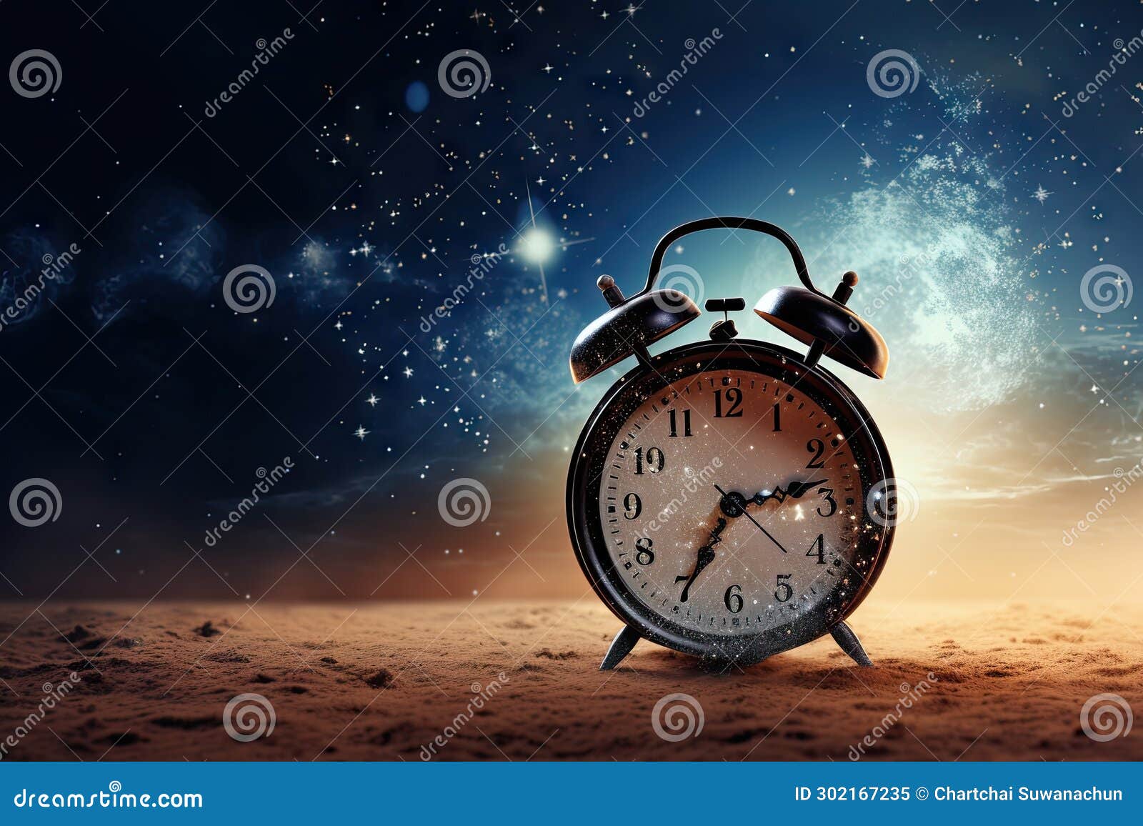 Clock in Time Space. Time Concept, Futuristic Abstract Background.by ...