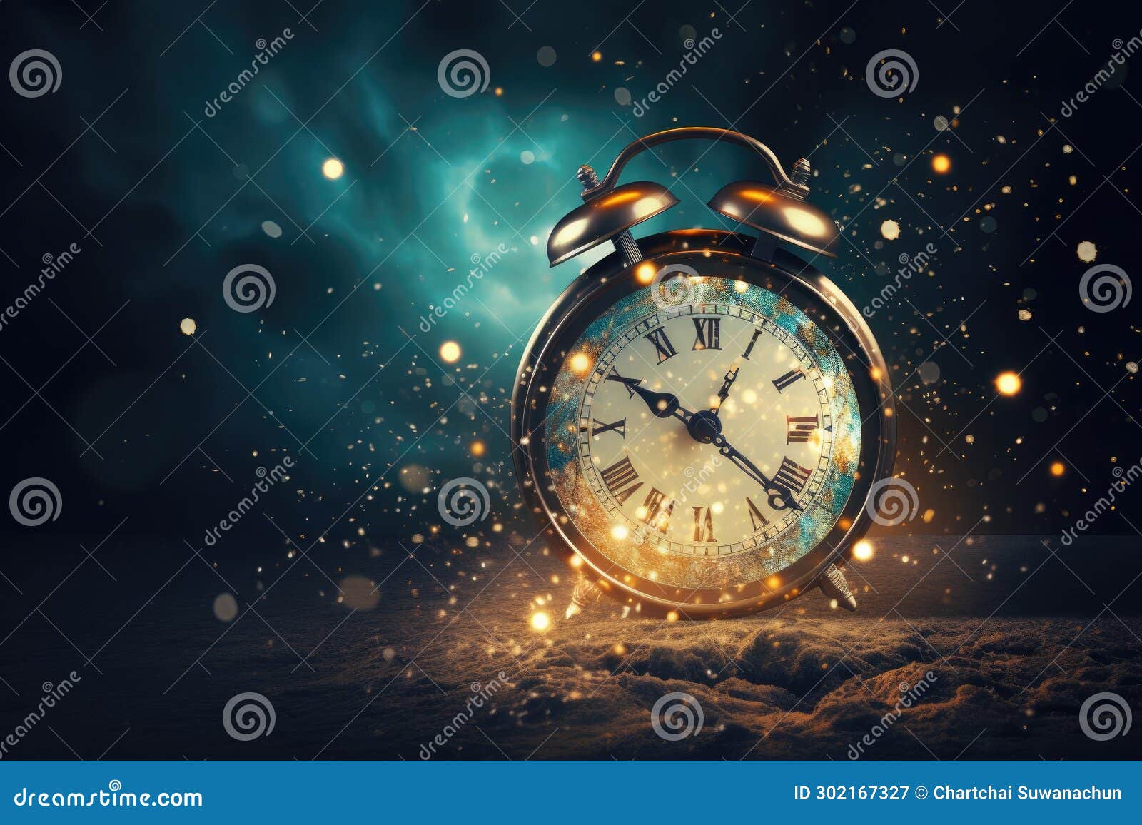 Clock in Time Space. Time Concept, Futuristic Abstract Background.by ...