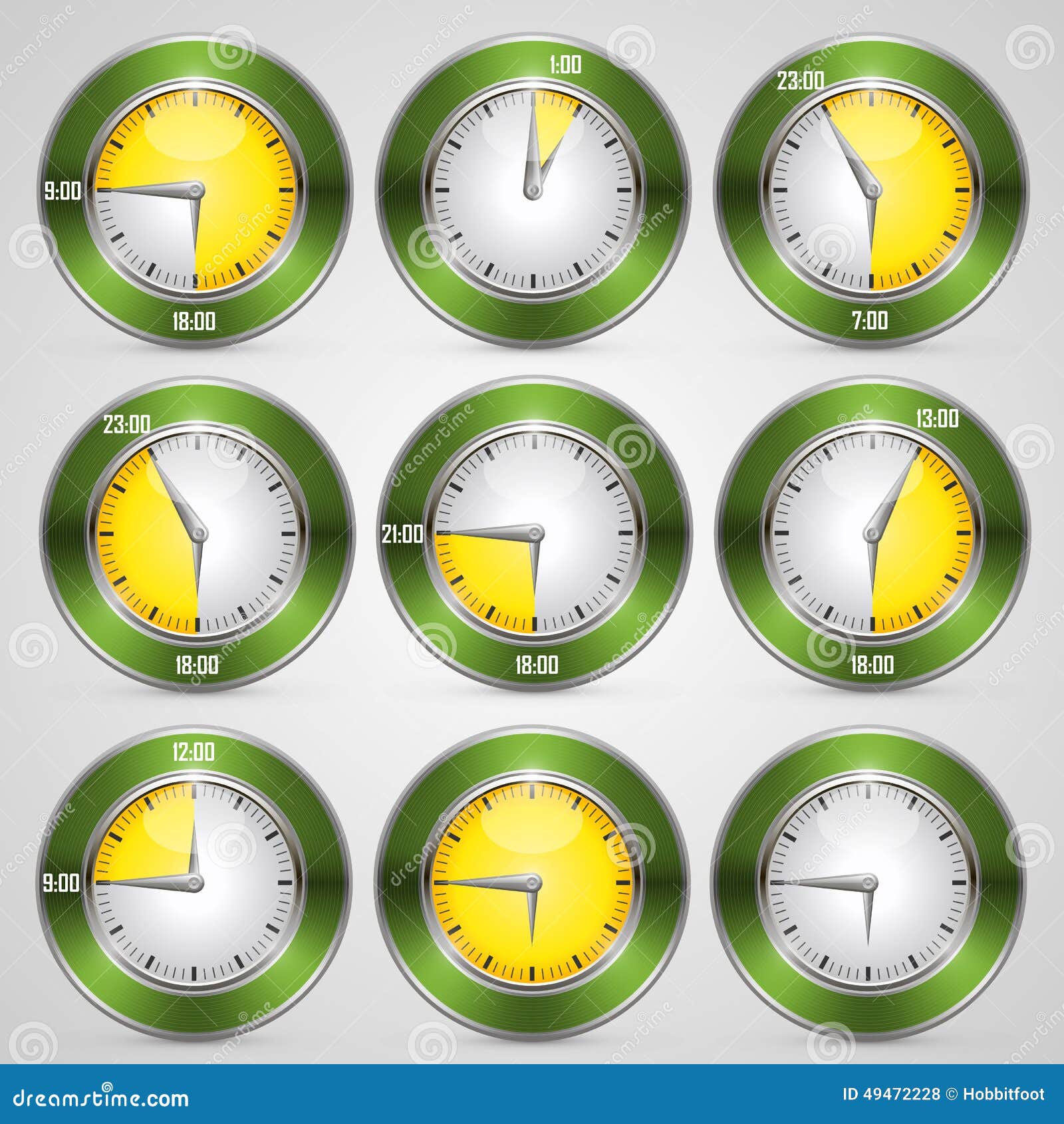 Clock with time stamp set stock vector. Illustration of metallic - 49472228