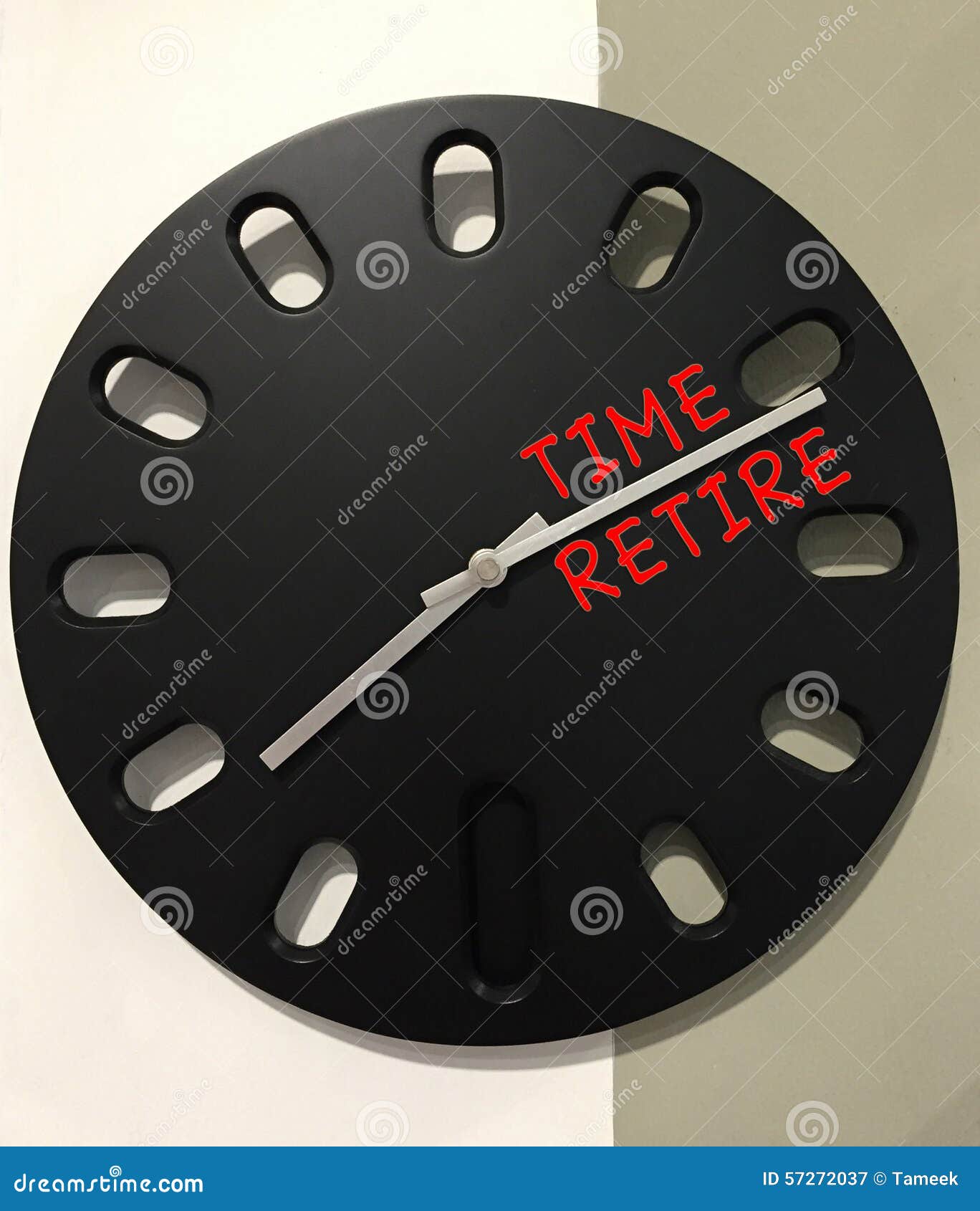 Clock with time to retire stock image. Image of life - 57272037