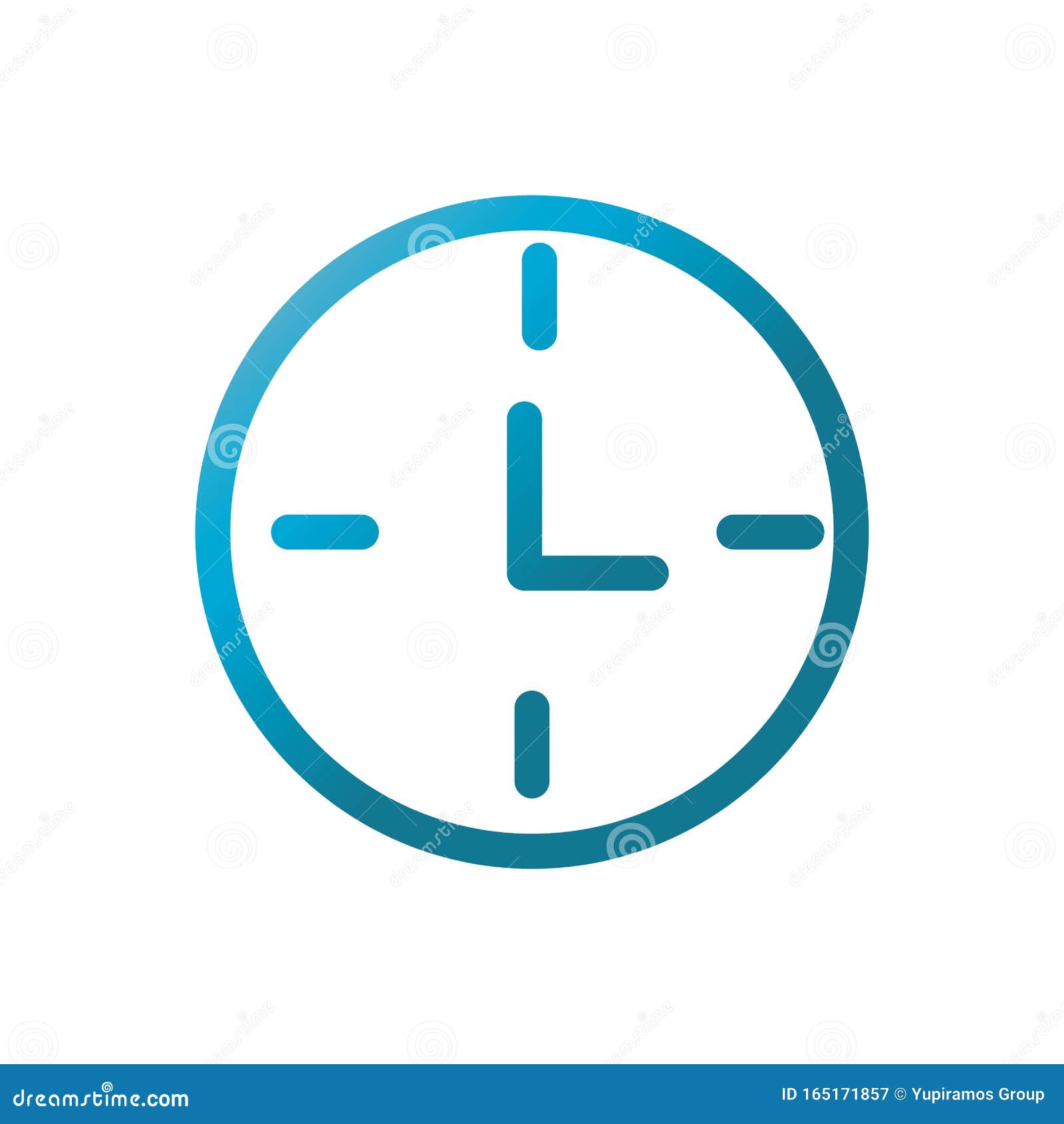 Clock Time User Interface Blue Gradient Stock Vector - Illustration of ...