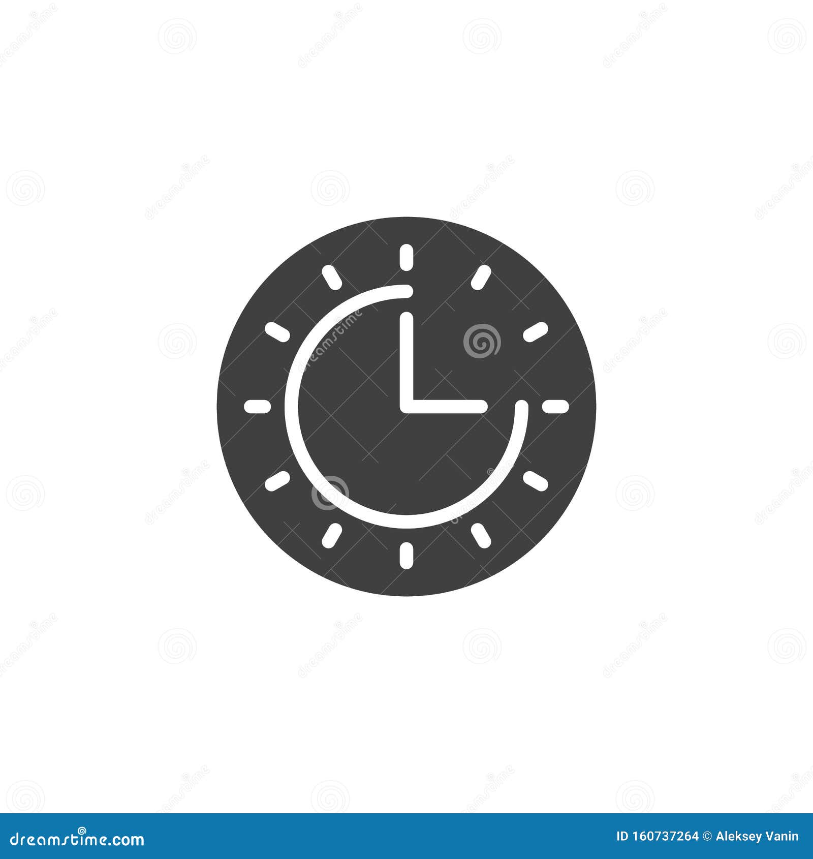 Clock time vector icon stock vector. Illustration of oclock - 160737264