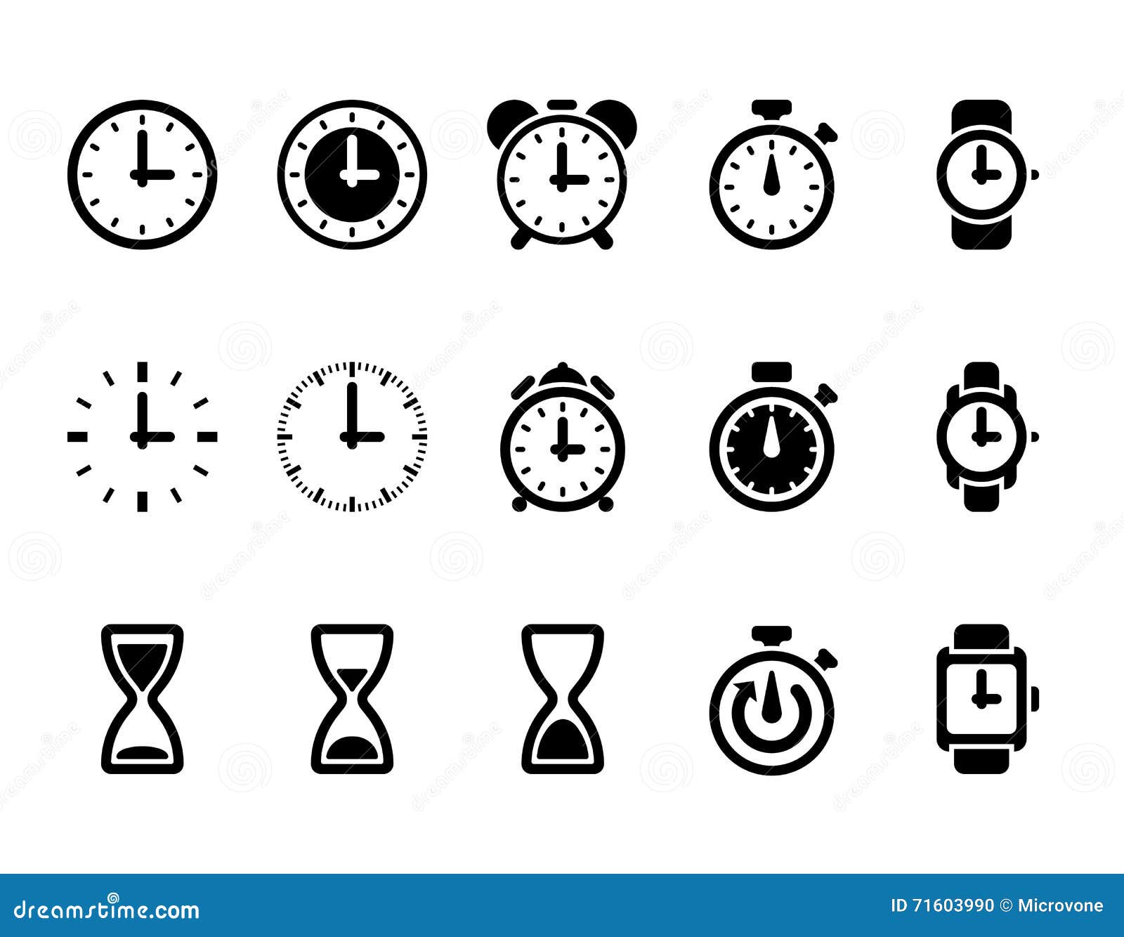 Clock, time vector icons stock vector. Illustration of information ...