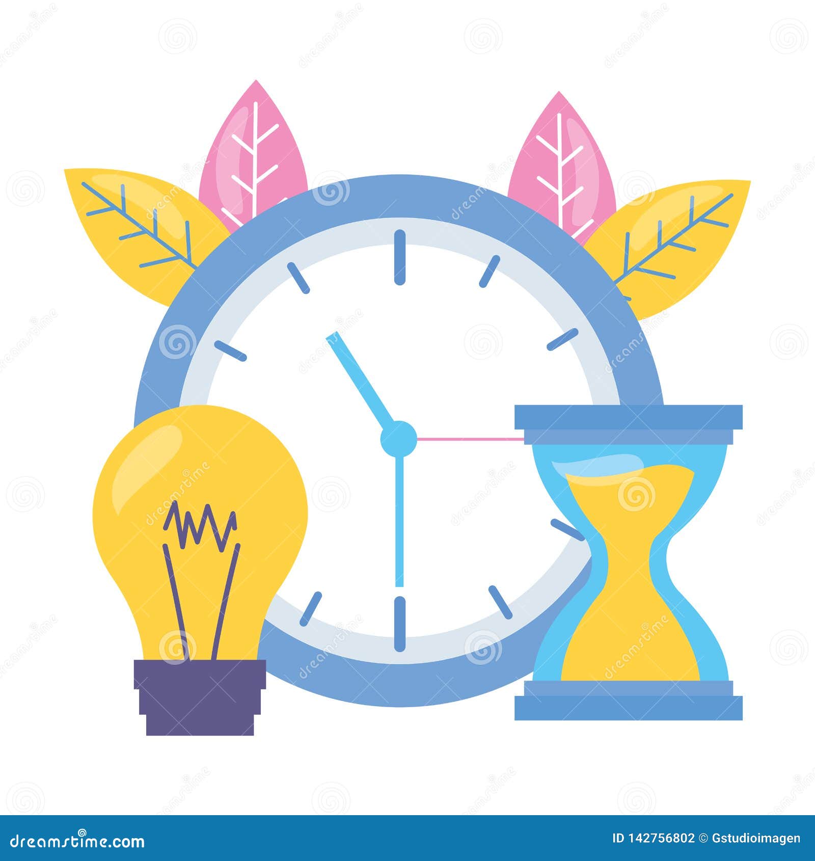 Clock time work stock vector. Illustration of business - 142756802