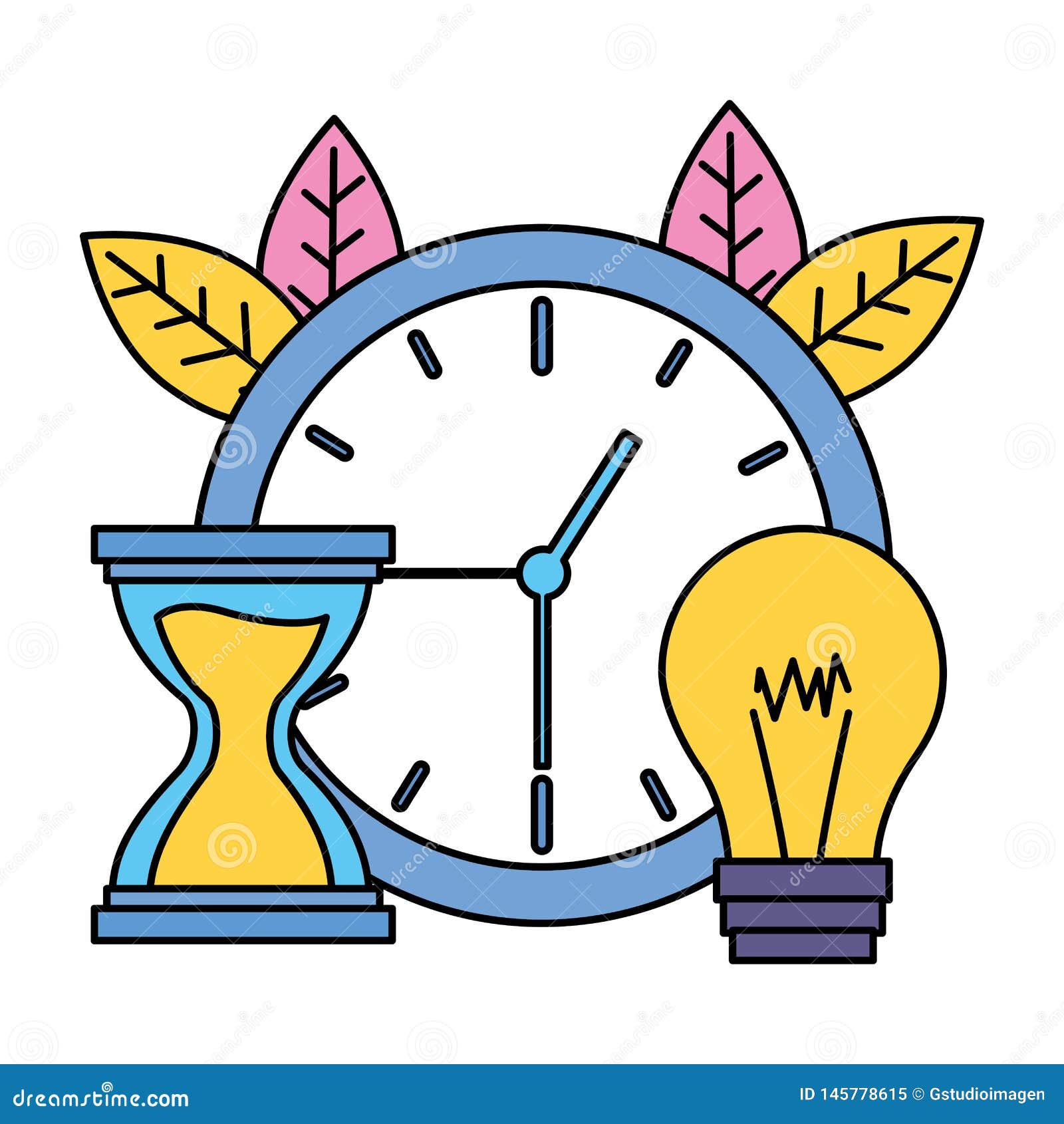 Clock time work stock illustration. Illustration of time - 145778615