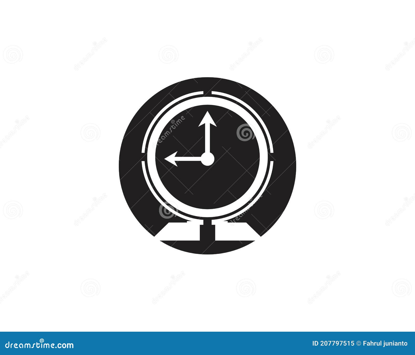 Clock Timer Logo Vector Template Stock Vector - Illustration of round ...
