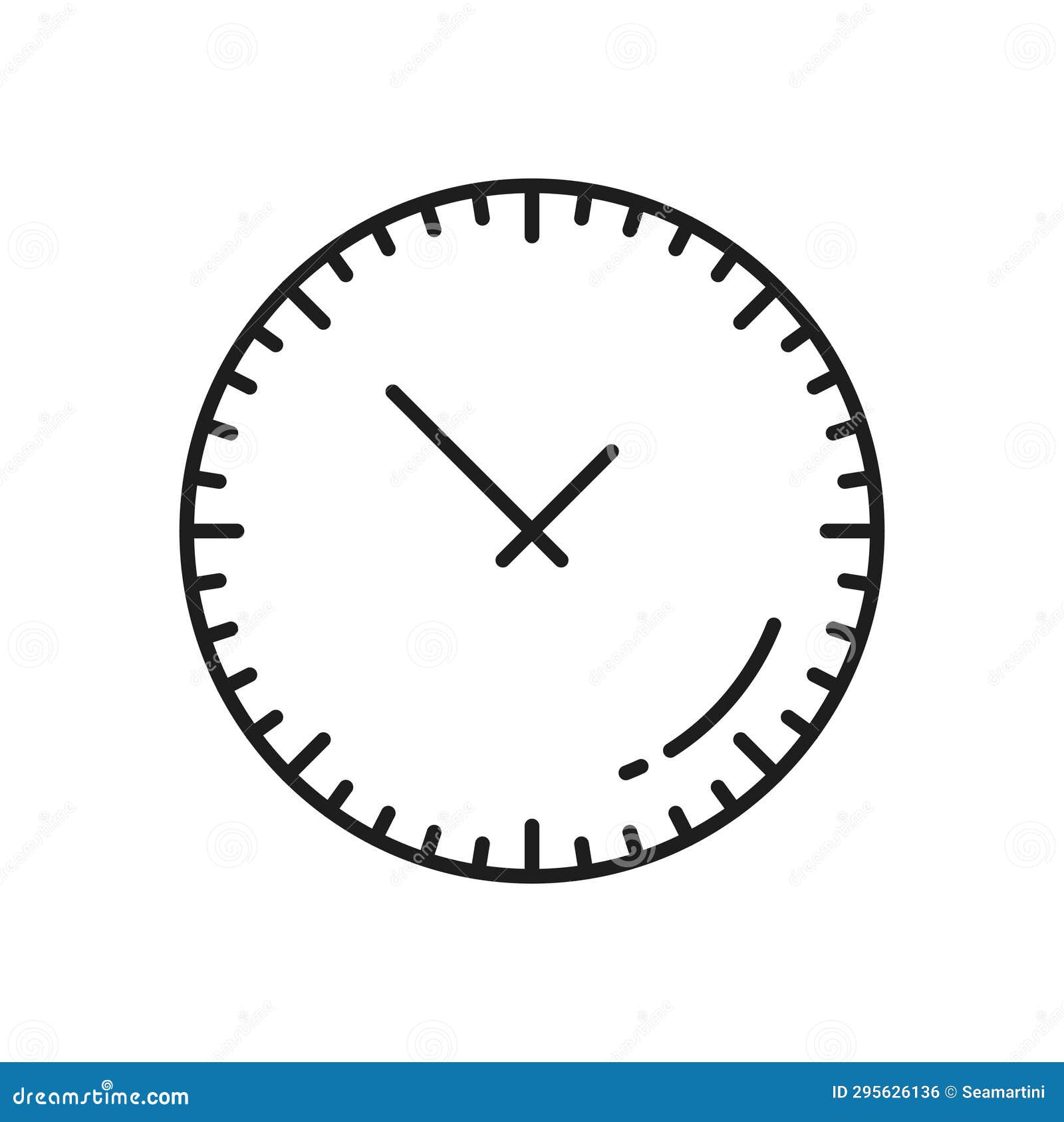 Clock Timer Outline Icon, Watch Face Dial Hands Stock Vector ...