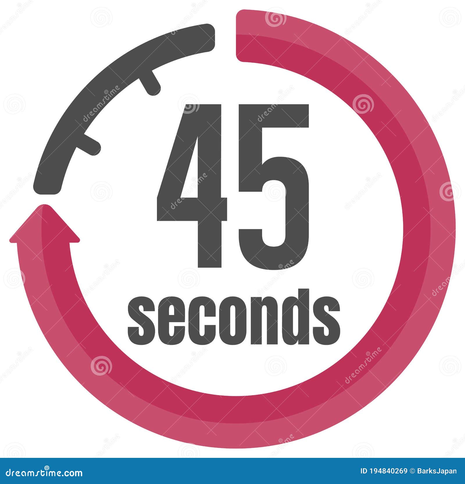 Clock , Timer Time Passage Icon / 45 Seconds Stock Vector ... Clock , Timer Time Passage Icon / 45 Seconds Stock Vector ...