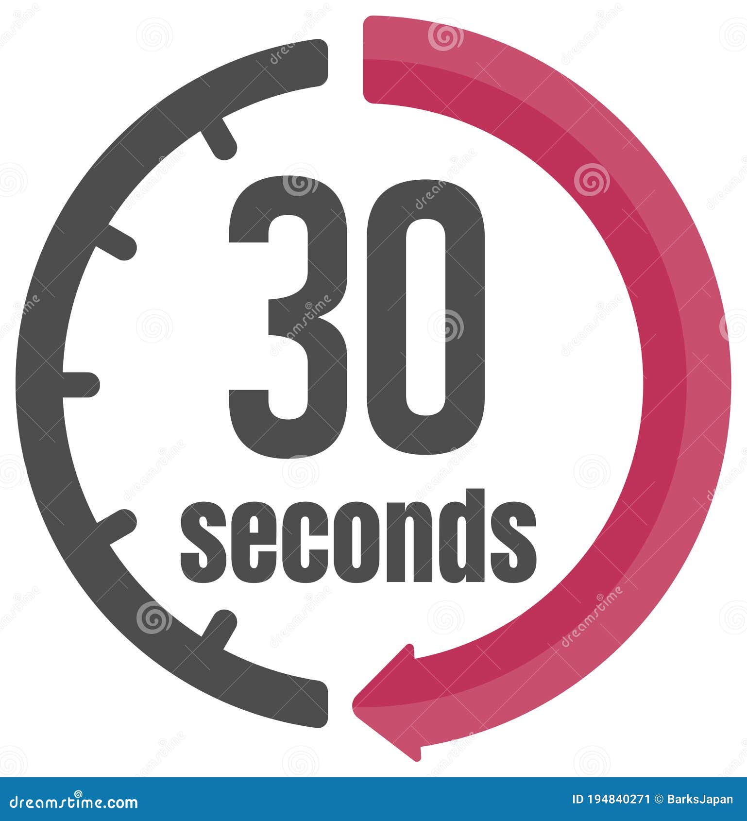 Clock , Timer Time Passage Icon / 30 Seconds Stock Vector ...