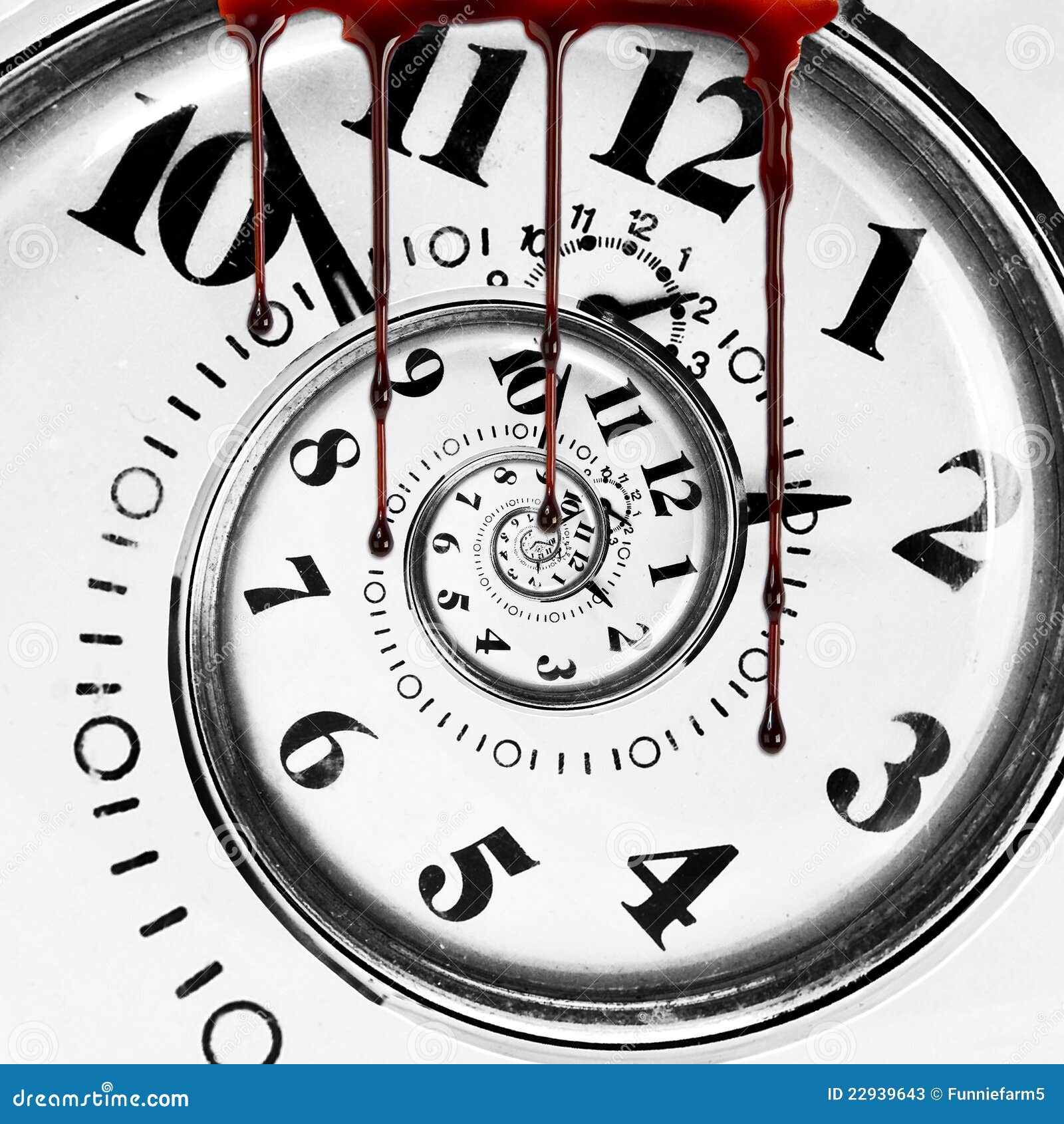 Clock To Infinity Time with Blood Dripping Stock Image - Image of ...