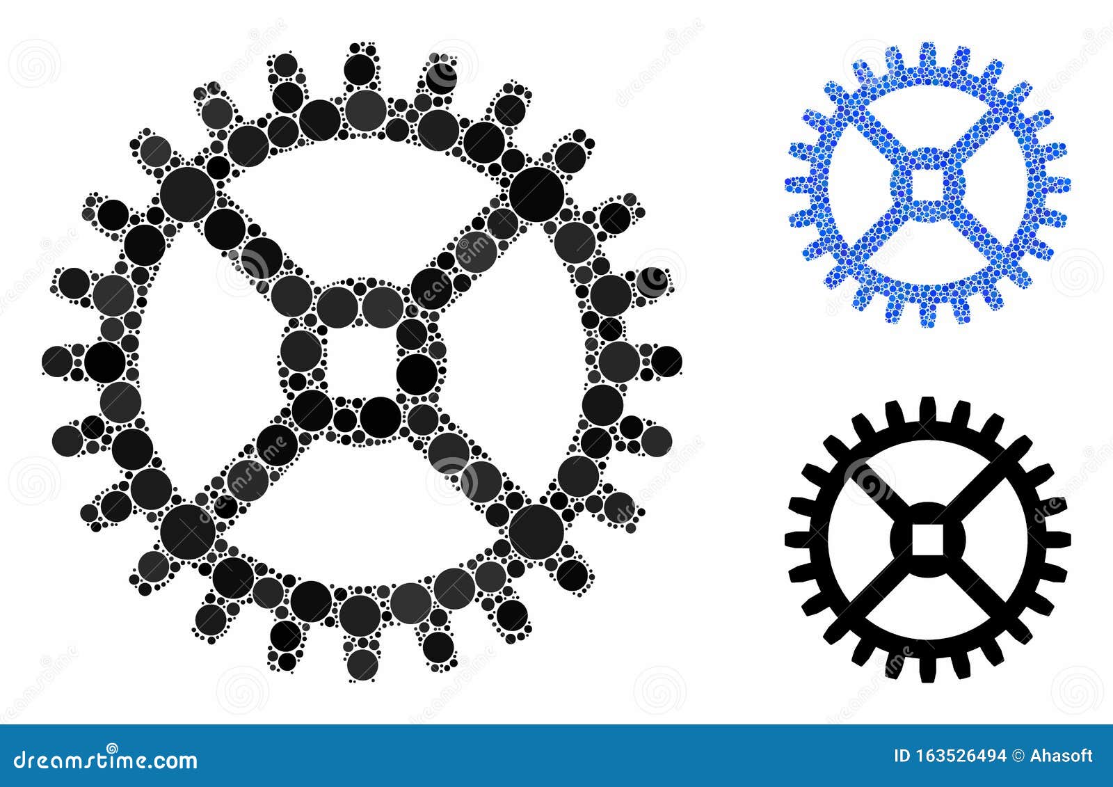 Clock Tooth Wheel Composition Icon of Circles Stock Illustration ...