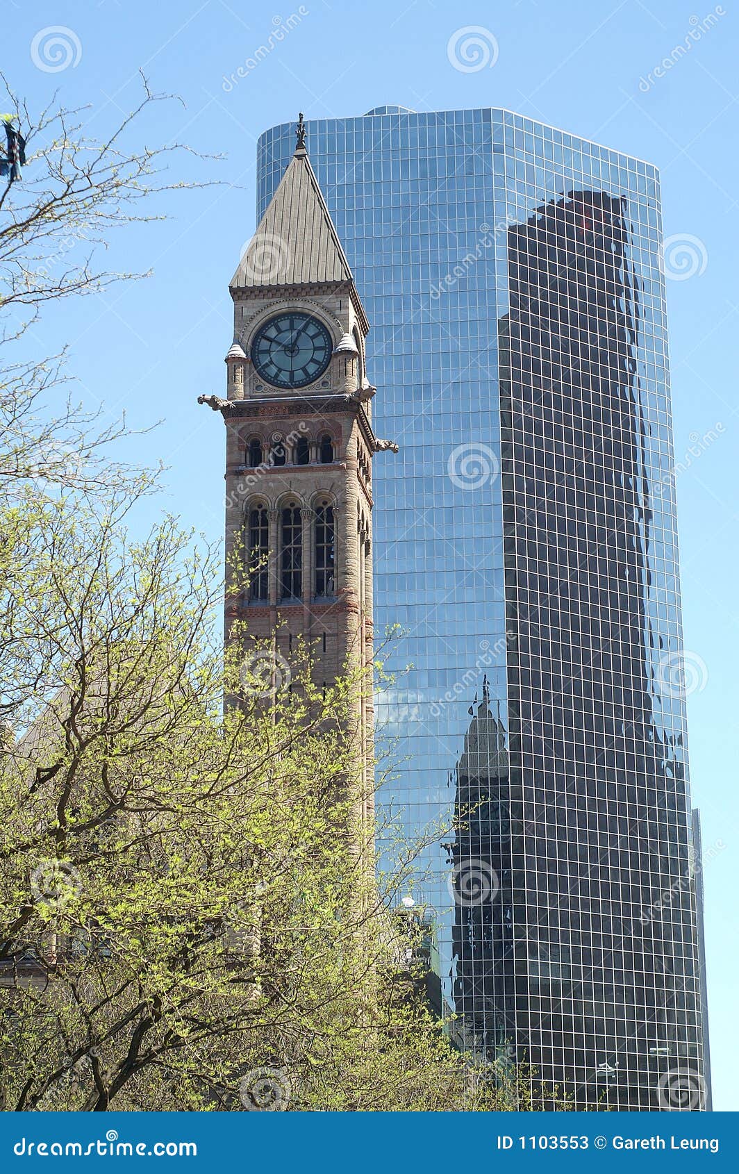 Clock Tower stock image. Image of tower, toronto, gargoyles - 1103553